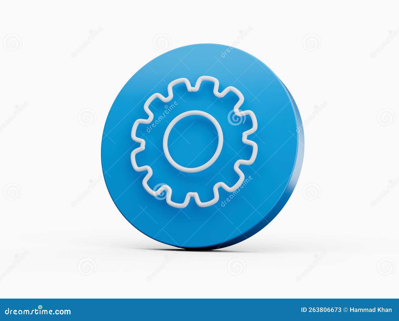 Blue Update Gear Setting Icon 3d Illustration Isolated Stock ...