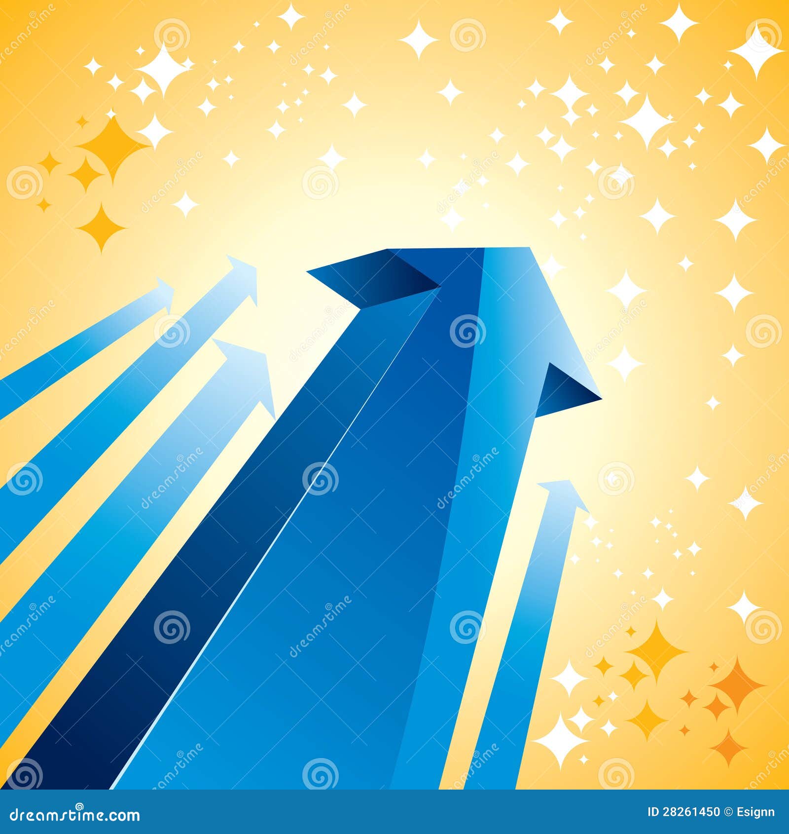 Blue upward arrow stock vector. Illustration of progress - 28261450