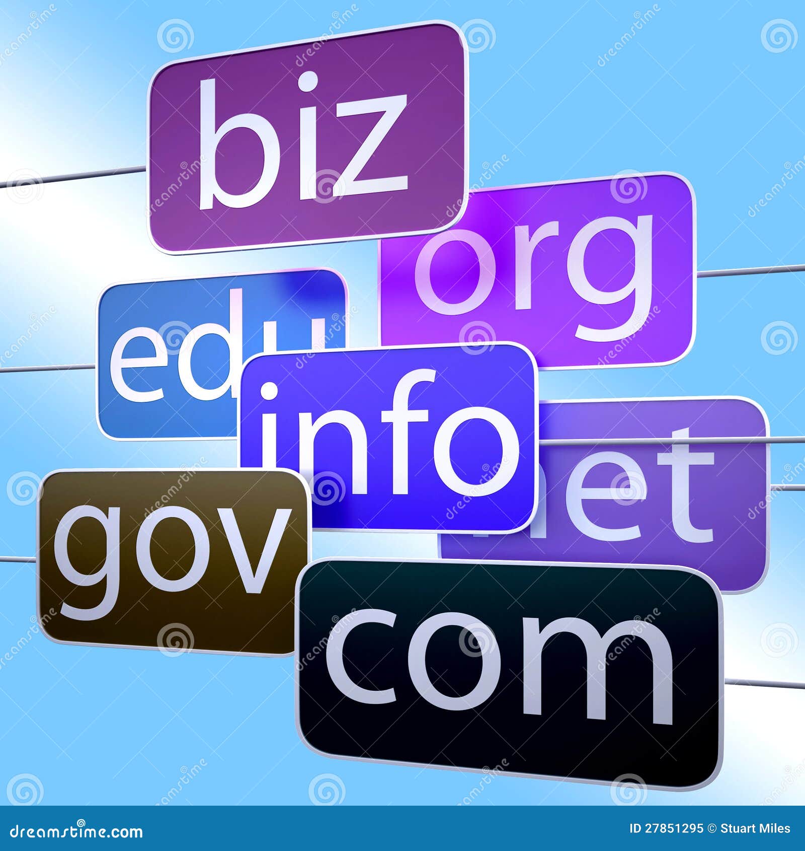 Blue Url Words Shows Org Biz Com Edu Stock Illustration - Illustration ...