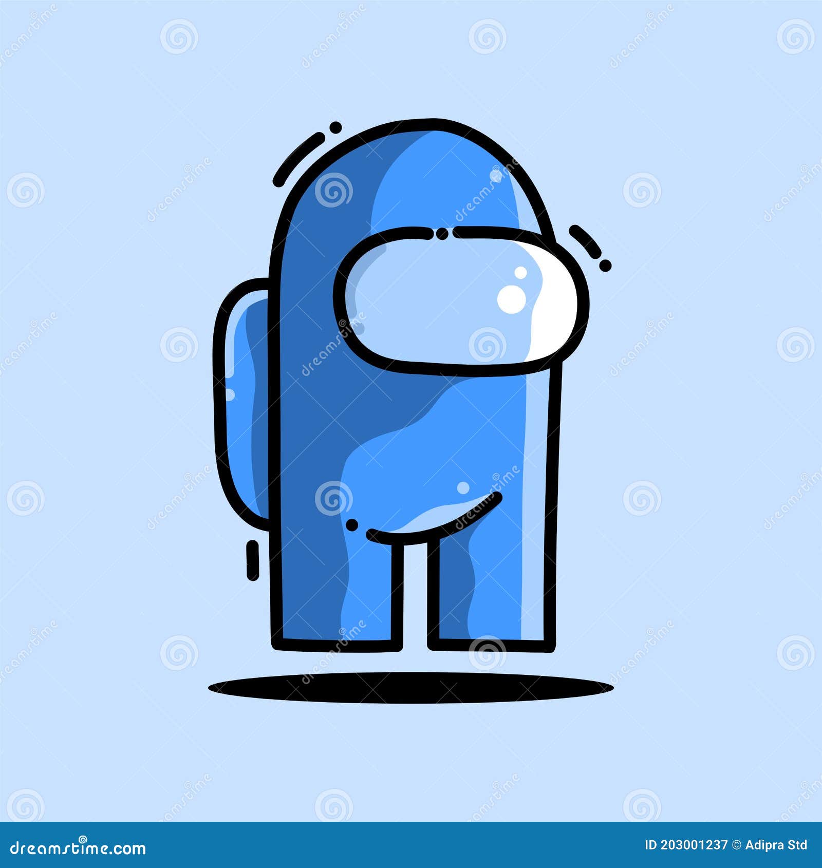 Blue among Us Character, Simple Flat Vector Illustration Stock Vector ...