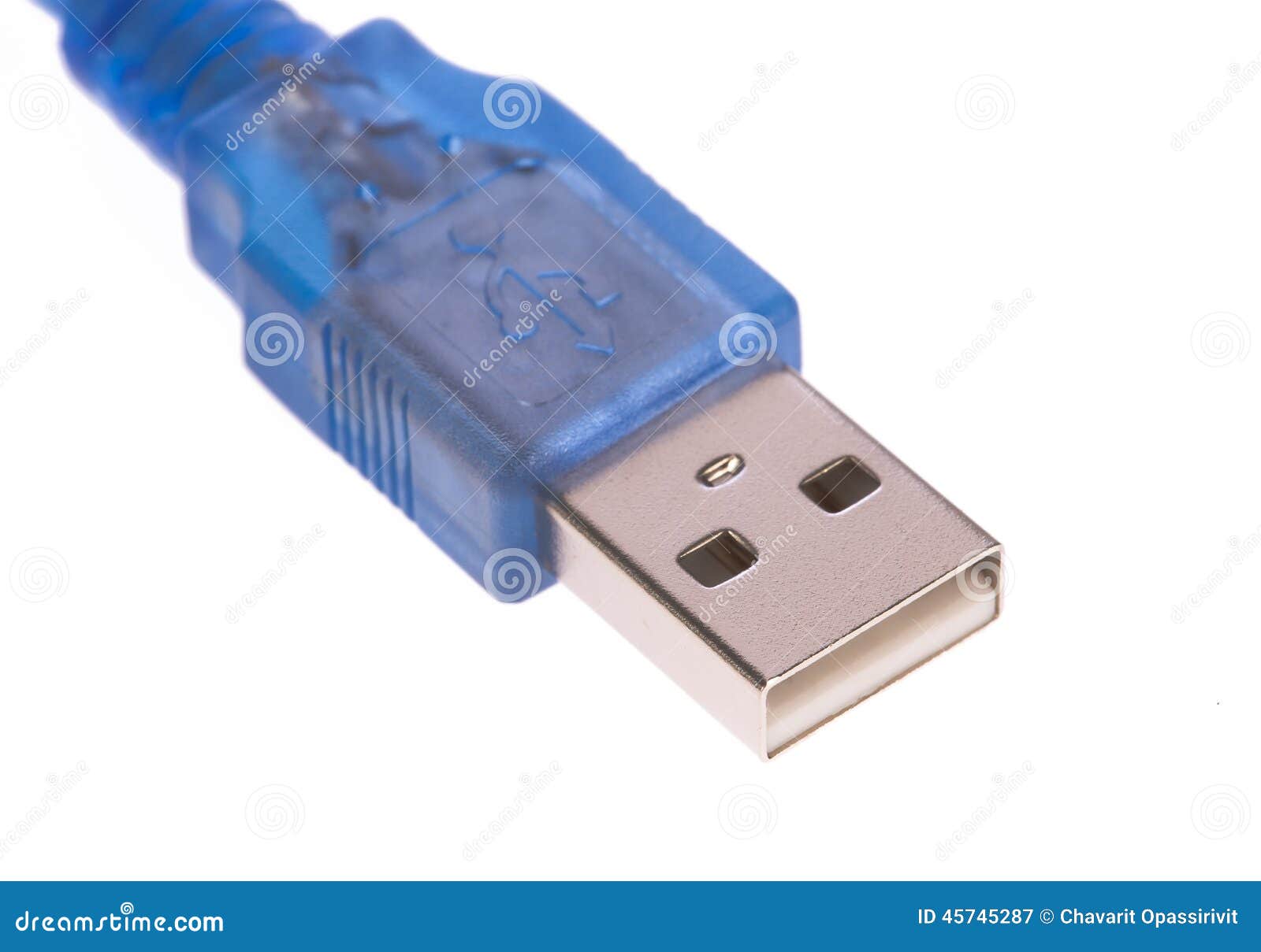 Blue USB cable stock image. Image of medium, internet - 45745287