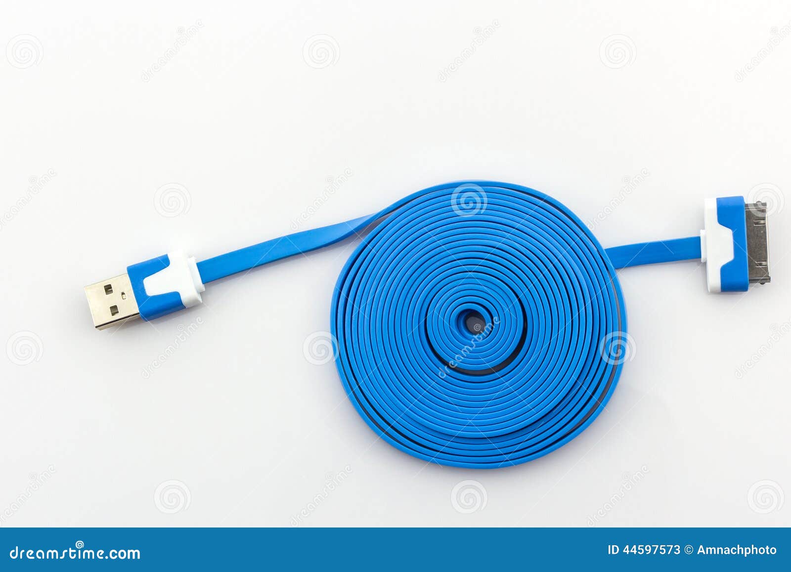 Blue USB Cable for Smartphone. Stock Image - Image of charger, device ...