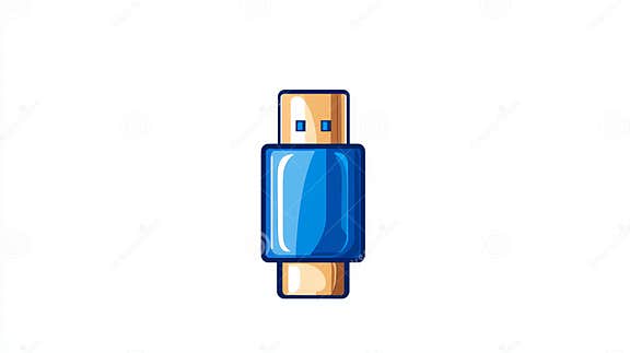 Blue USB Connector Icon Digital Technology Connection Data Transfer ...