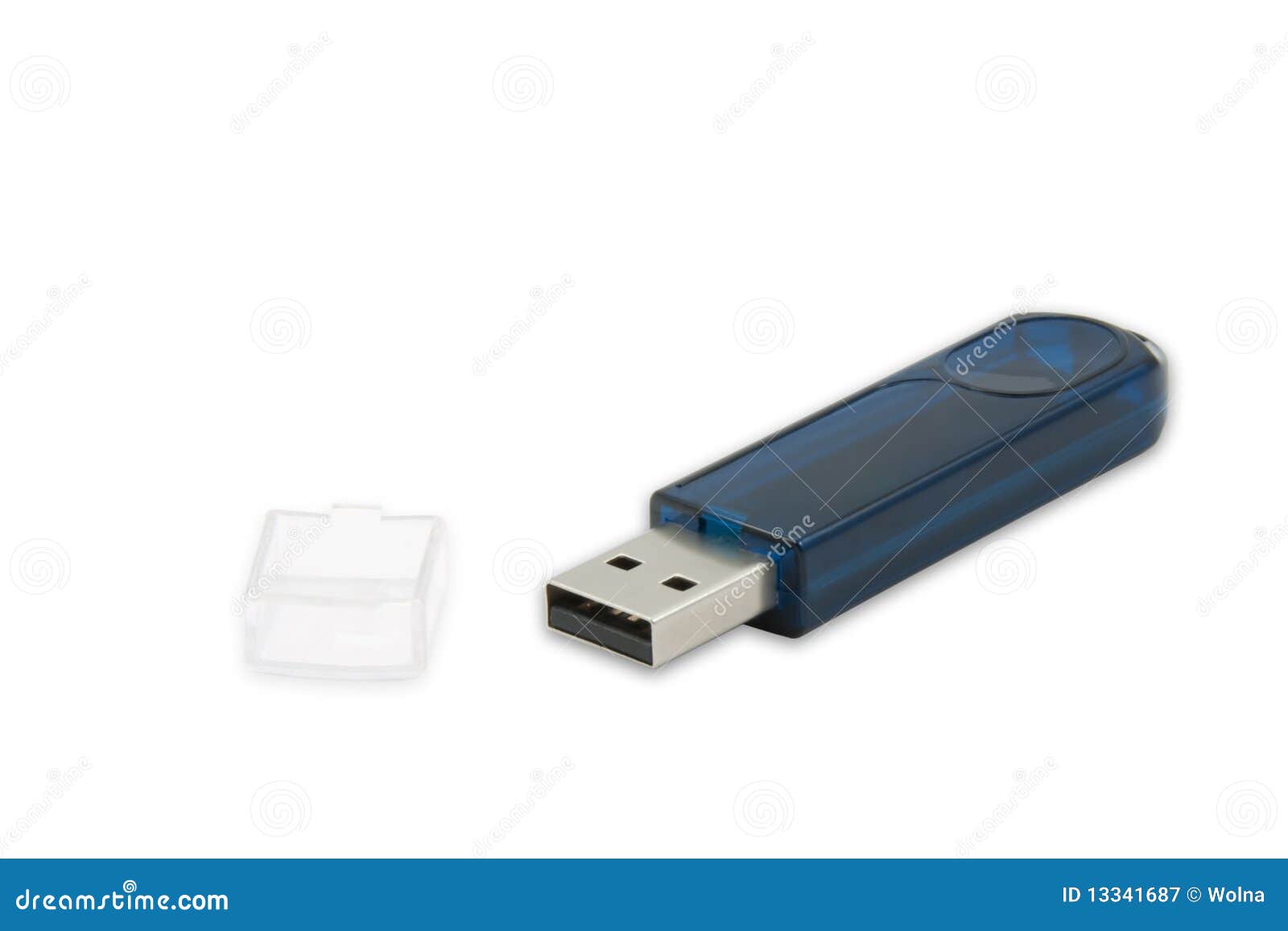 Blue Usb Flash Drive Isolated on White Stock Image - Image of chip ...