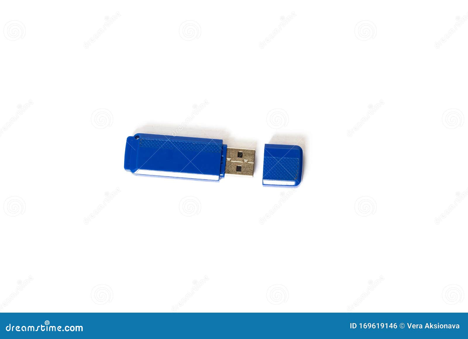 Blue Usb Flash Drive Isolated on White Background Stock Photo - Image ...