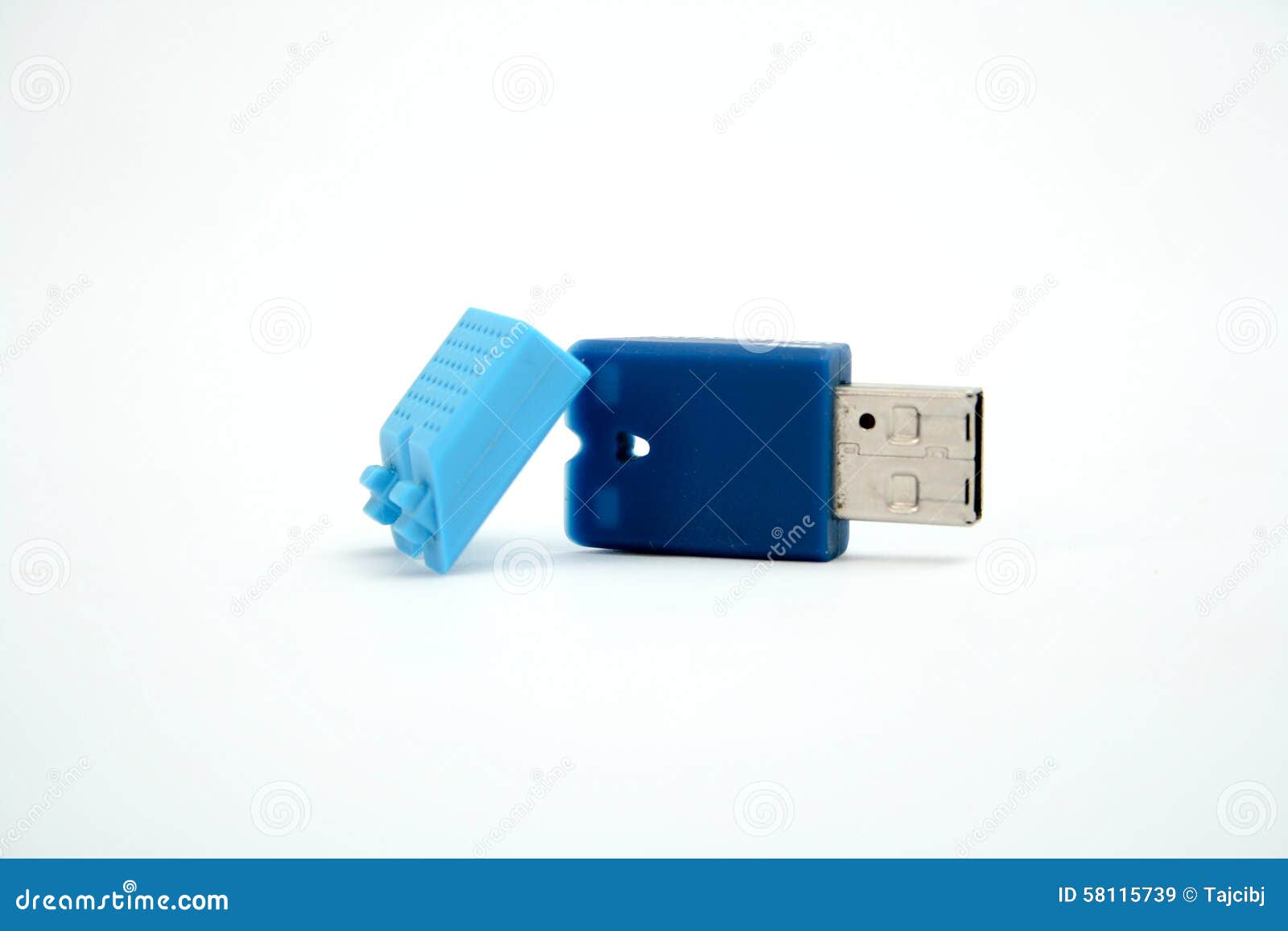 Blue USB flash drive stock image. Image of data, blue - 58115739