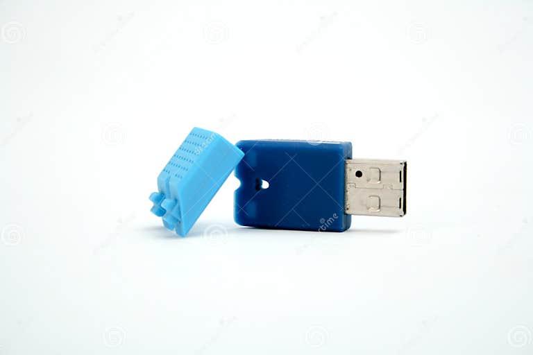 Blue USB flash drive stock image. Image of data, blue - 58115739