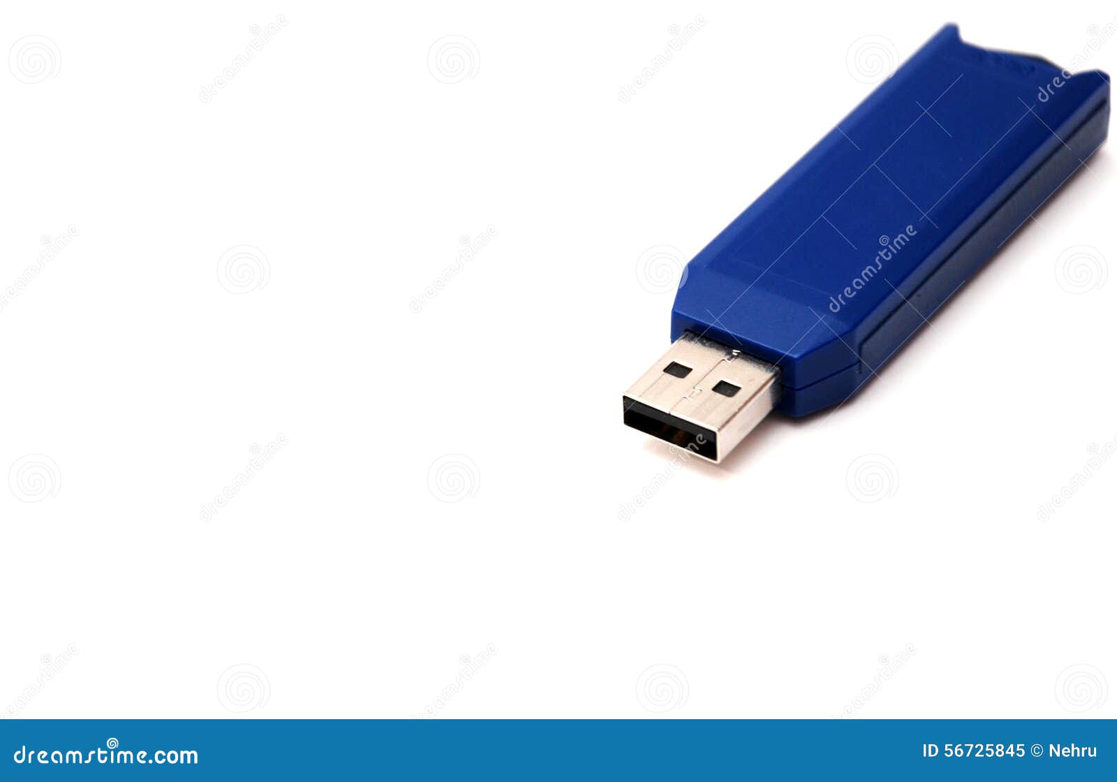 Blue USB flash drive stock image. Image of chip, data - 56725845