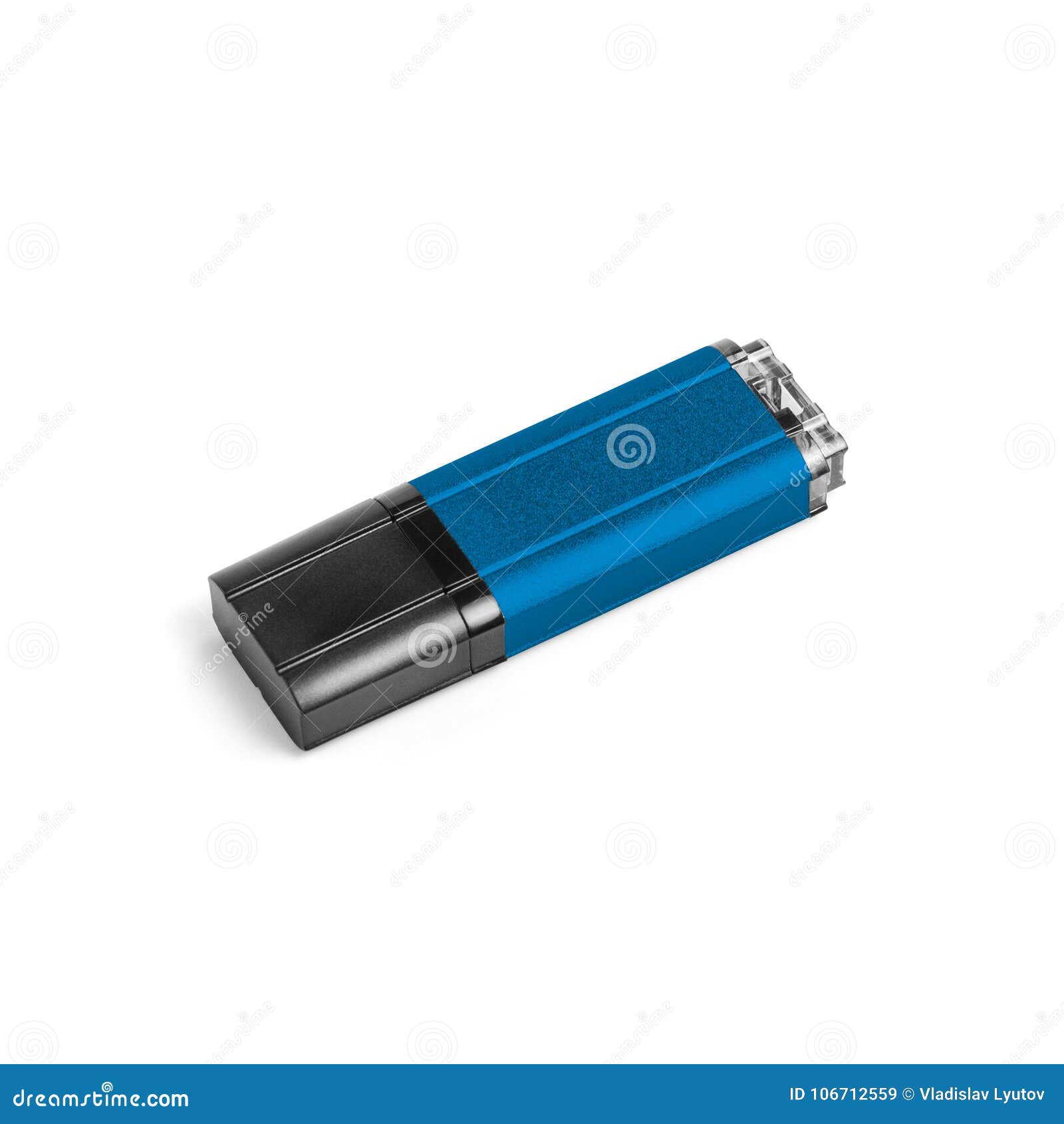 Blue Usb Flash Drive on a White Background. Stock Image - Image of ...
