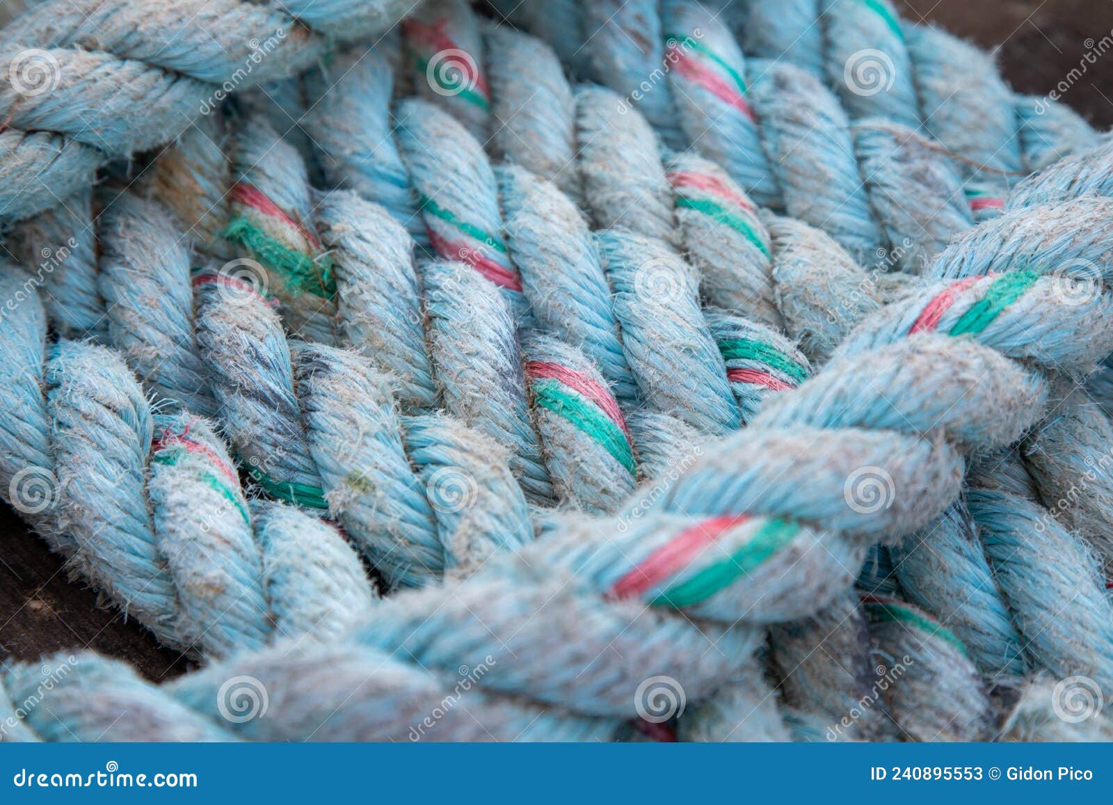 Blue Used Old Ropes Recurring Pattern Texture Rigging of a Sailing Ship ...