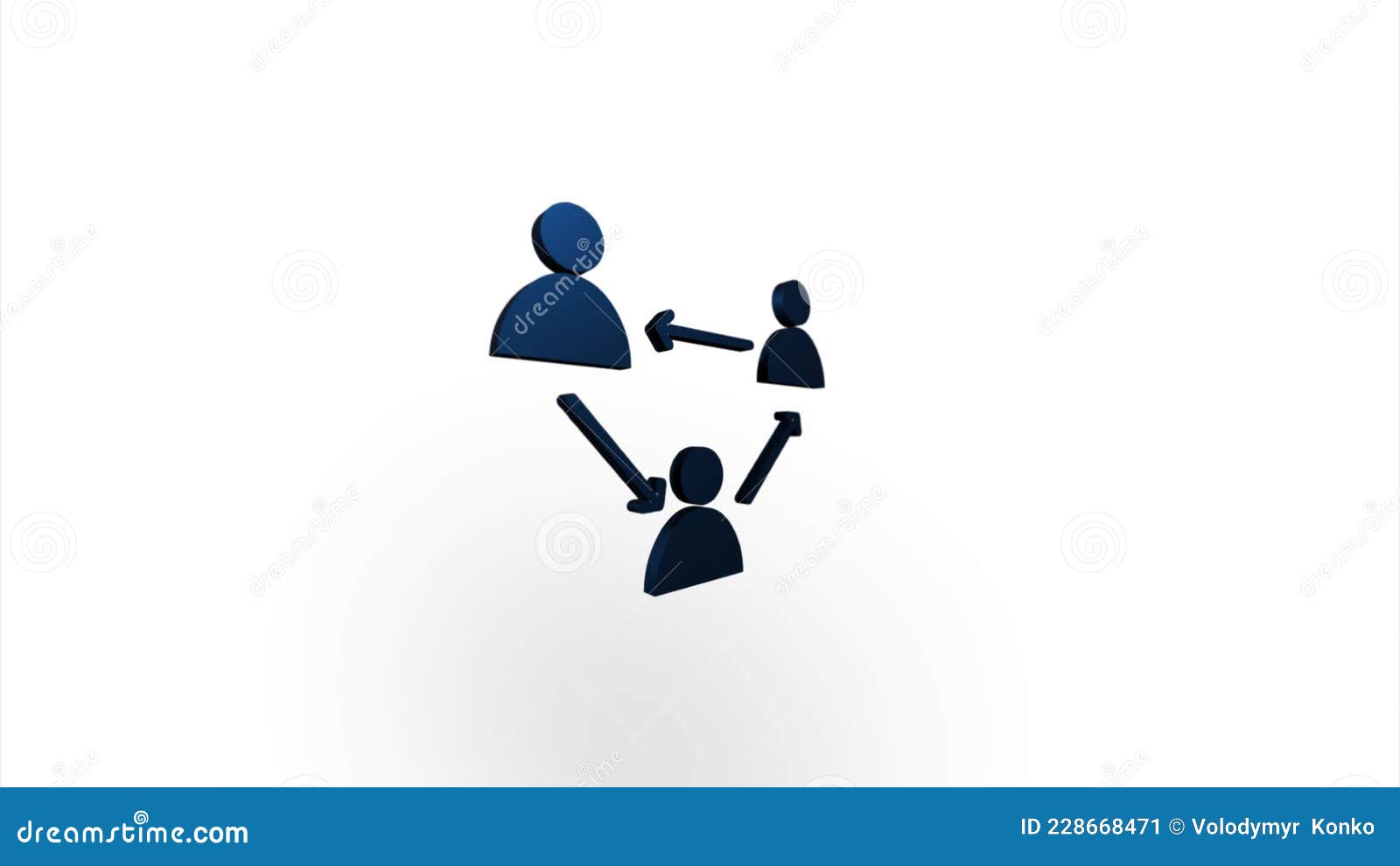 Blue Users Group with Arrows Icon Flipping, Rotation. Elegant 3d ...