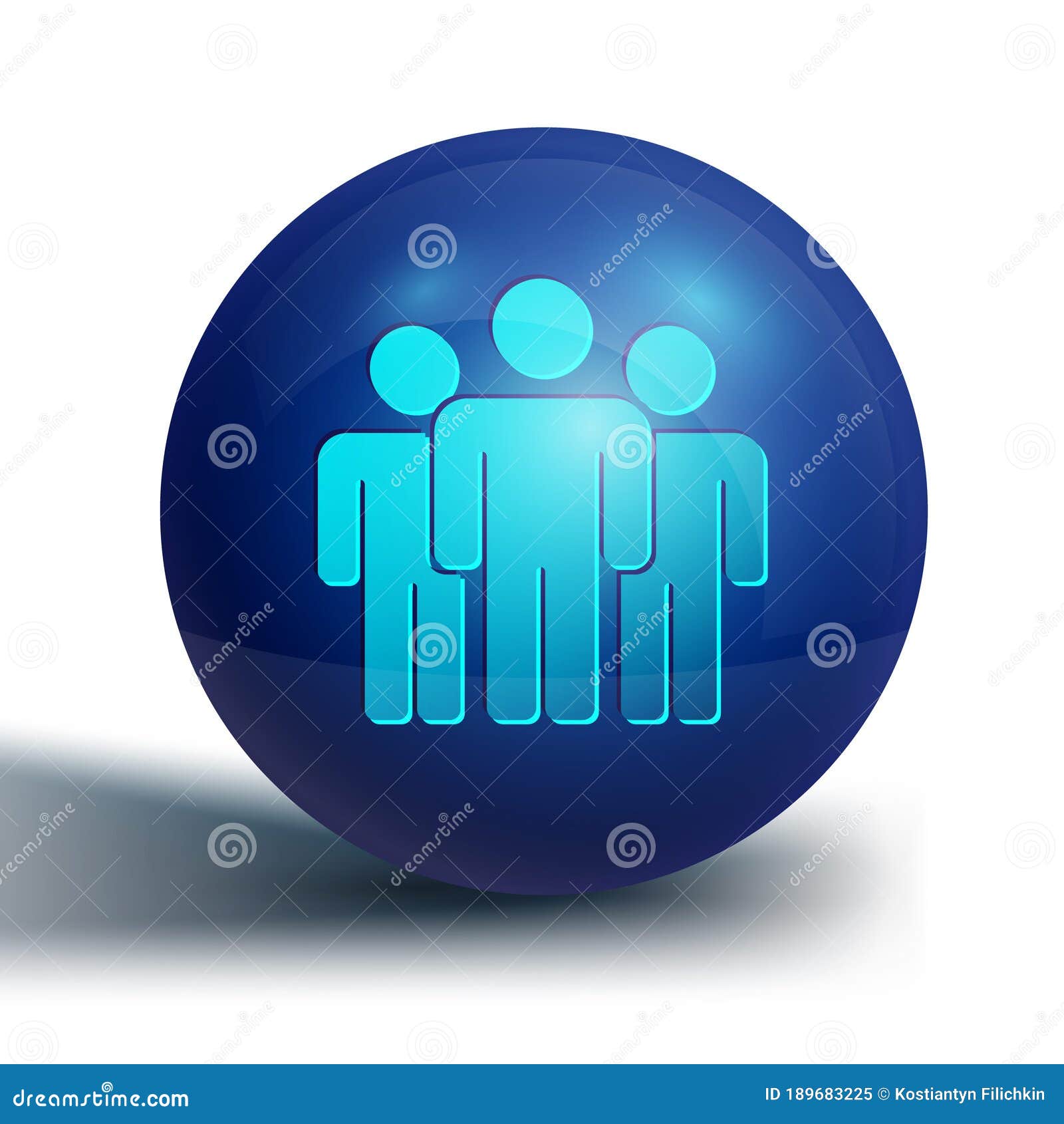 Blue Users Group Icon Isolated on White Background. Group of People ...