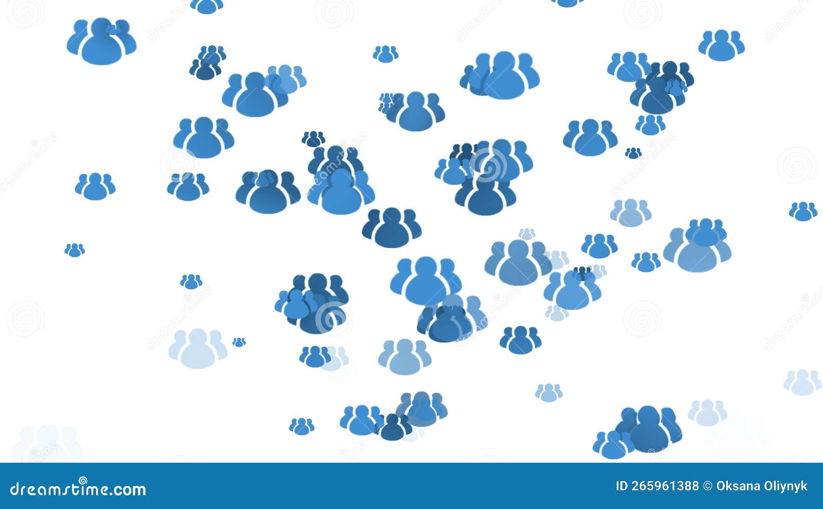 Blue Users Group Icon on White Bg. Group of People Icon. Business ...