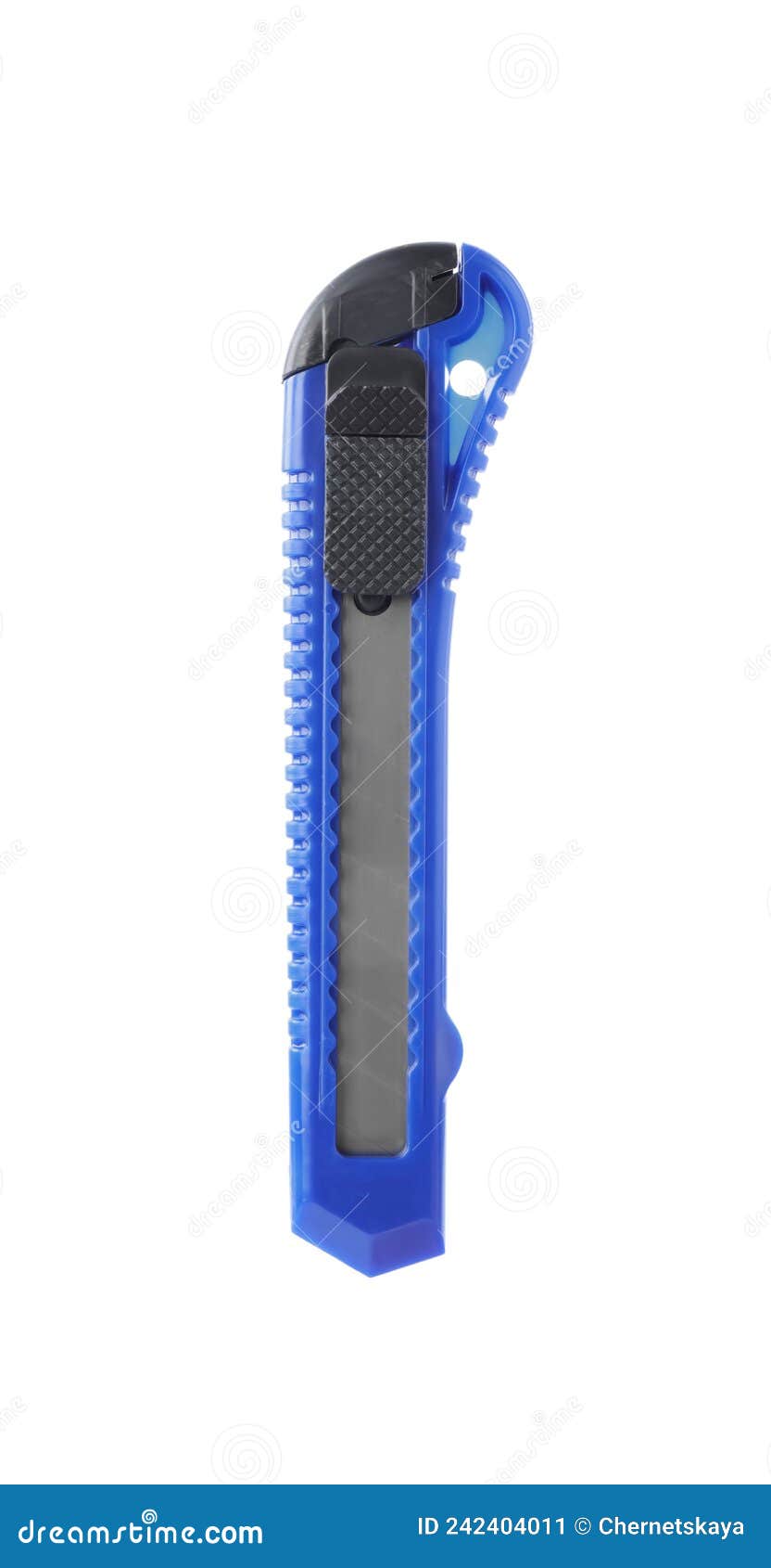 Blue Utility Knife Isolated on White. Construction Tool Stock Image ...