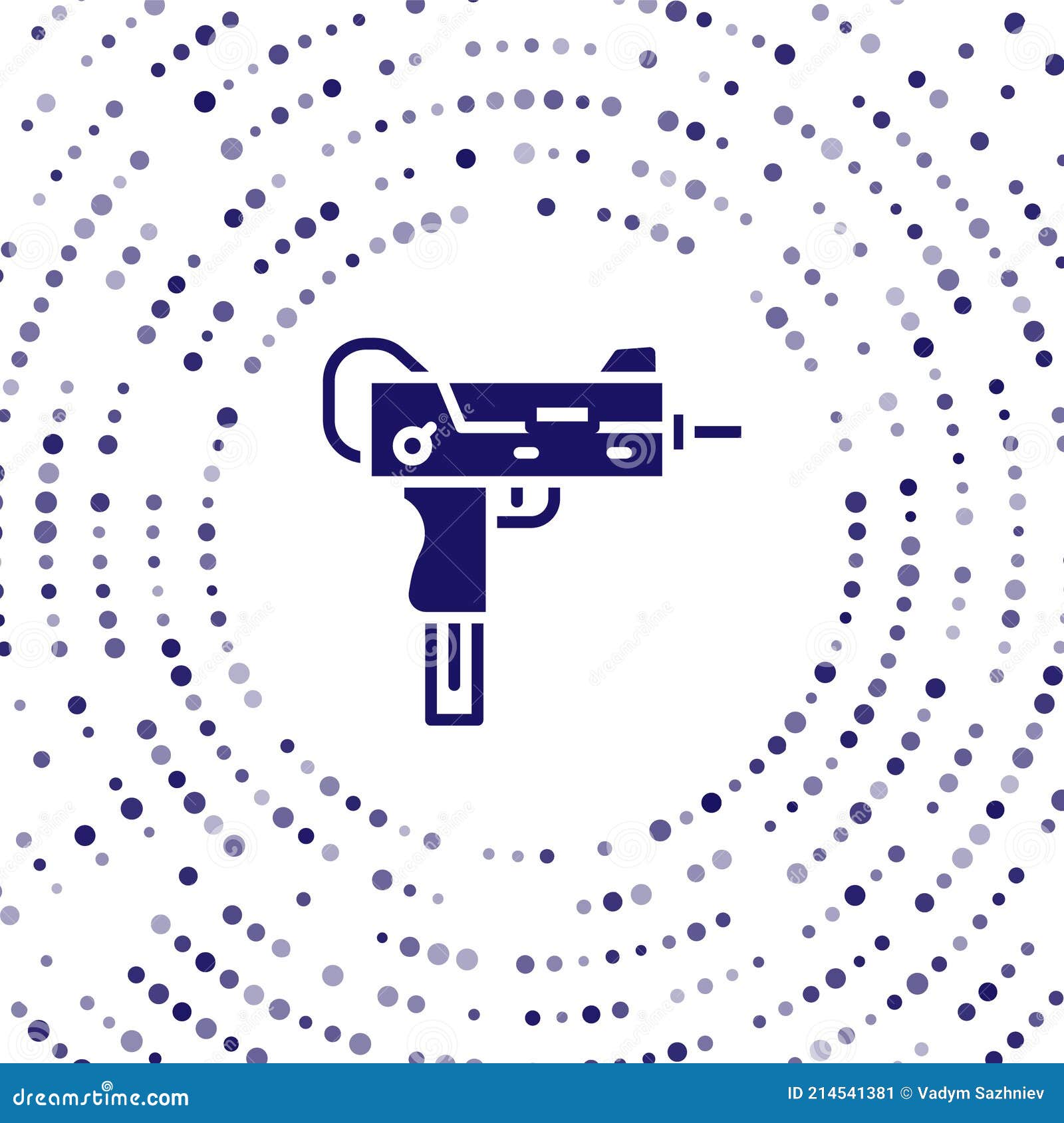 Blue Submachine Gun M3, Grease Gun Icon Isolated On Transparent ...