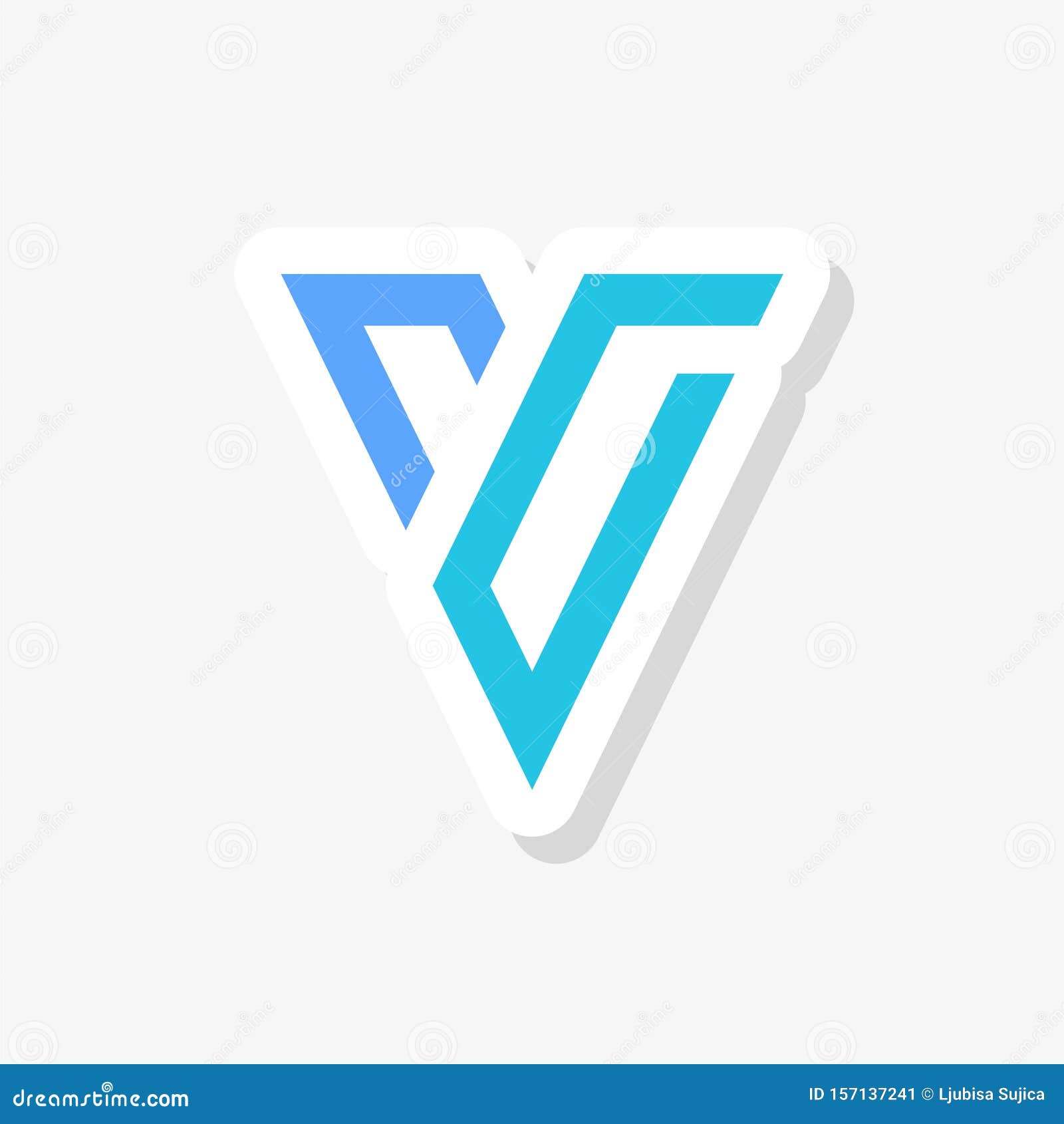 Blue V Letter Design Sticker Logo Stock Vector - Illustration of page ...
