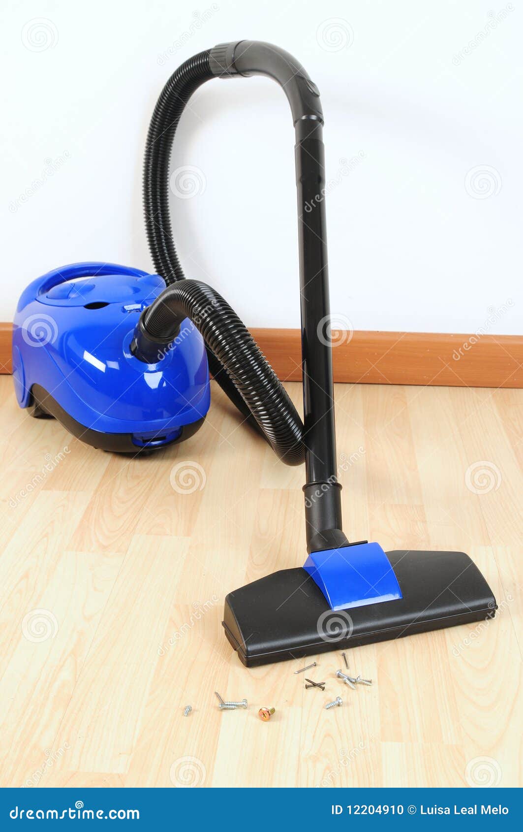 Blue vacuum stock photo. Image of hose, dust, handle - 12204910