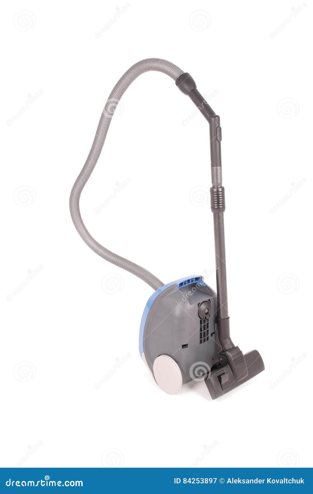 Blue vacuum cleaner stock image. Image of appliance, single - 84253897