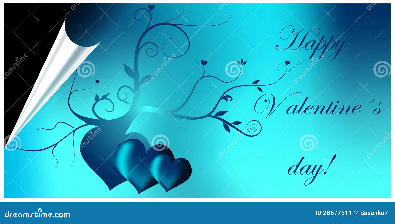 Blue valentine card stock illustration. Illustration of roots - 28677511