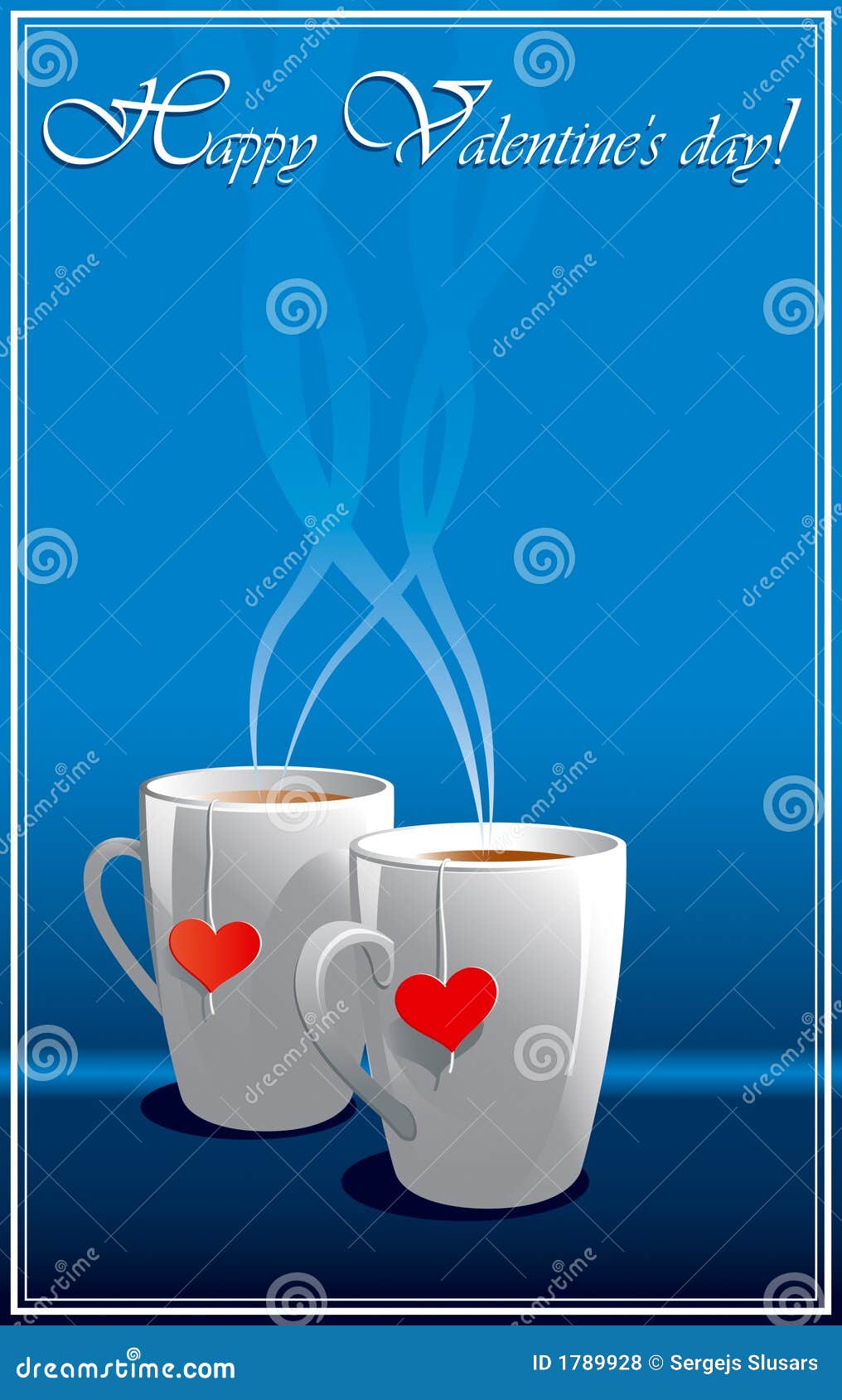 Blue Valentine S Greeting Cards Stock Vector - Illustration of symbols ...
