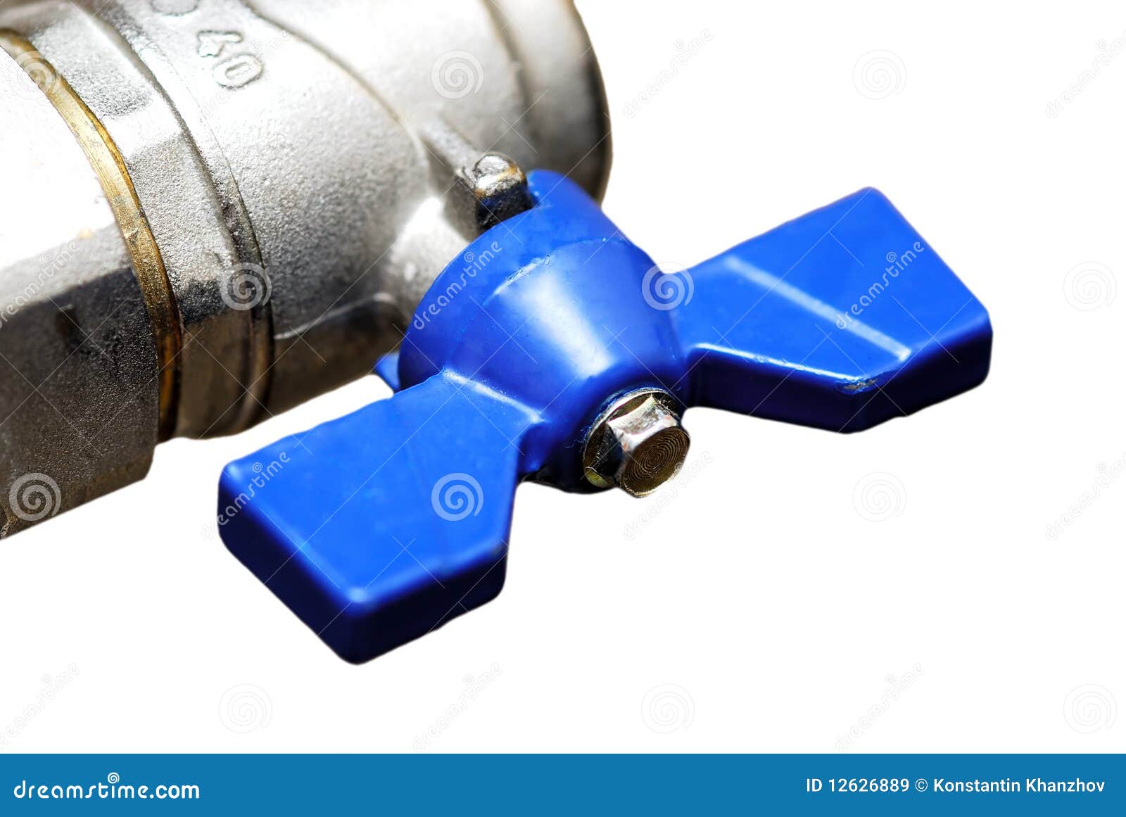 Blue valve isolated stock image. Image of bathroom, open - 12626889