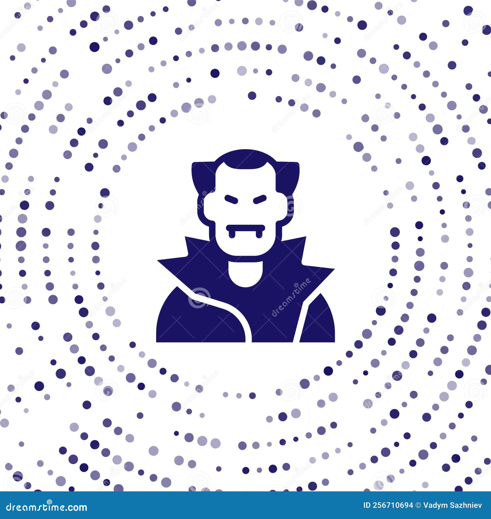 Blue Vampire Icon Isolated on White Background. Happy Halloween Party ...