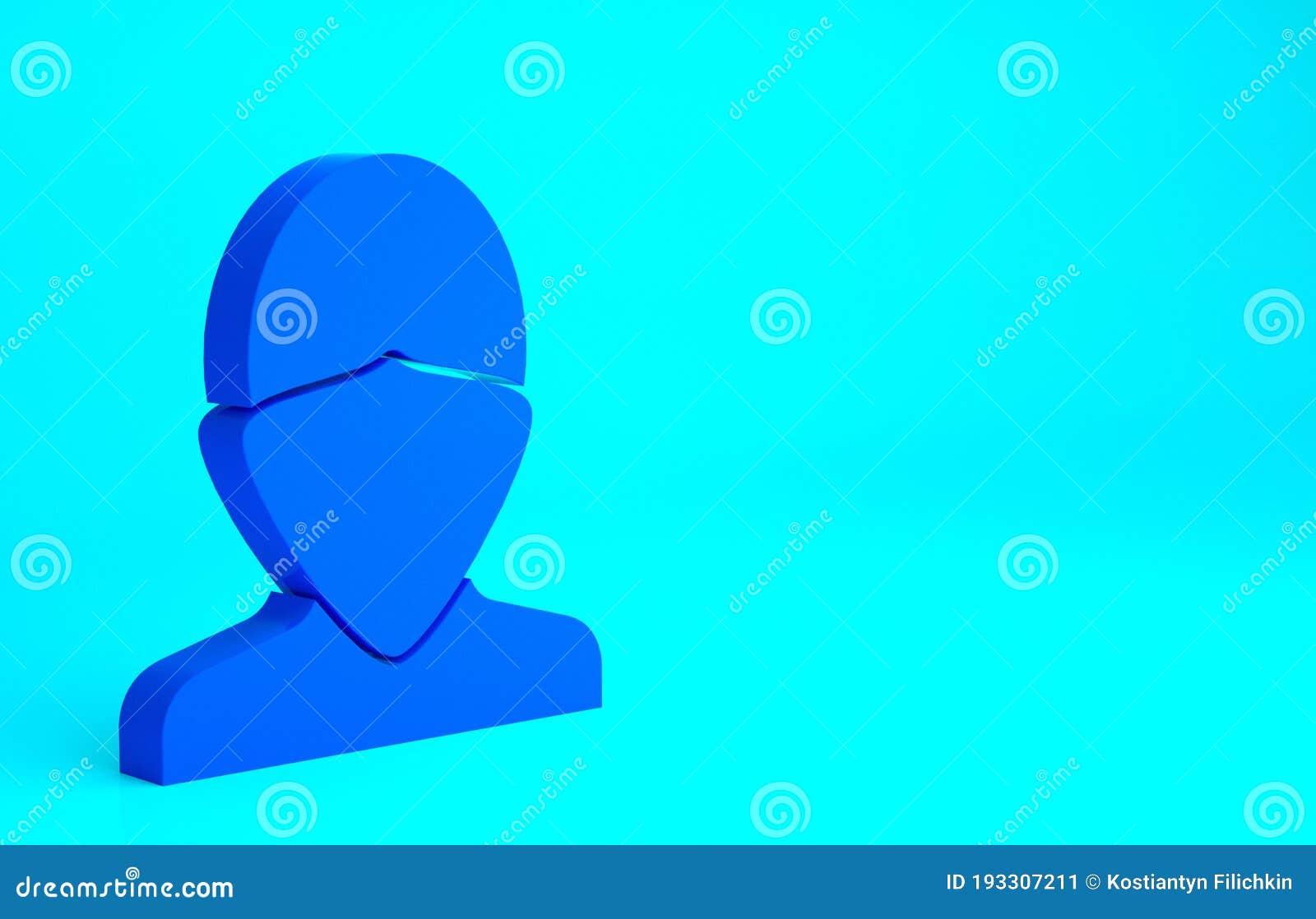 Blue Vandal Icon Isolated on Blue Background. Minimalism Concept Stock ...