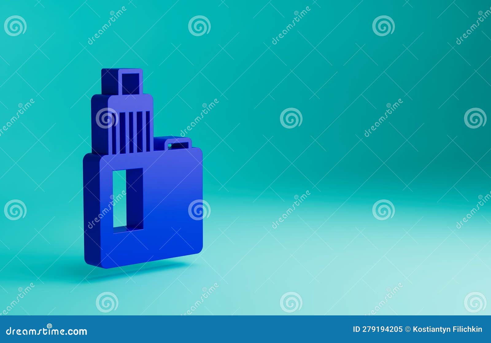 Blue Vape Mod Device Icon Isolated On Blue Background Vape Smoking Tool Vaporizer Device