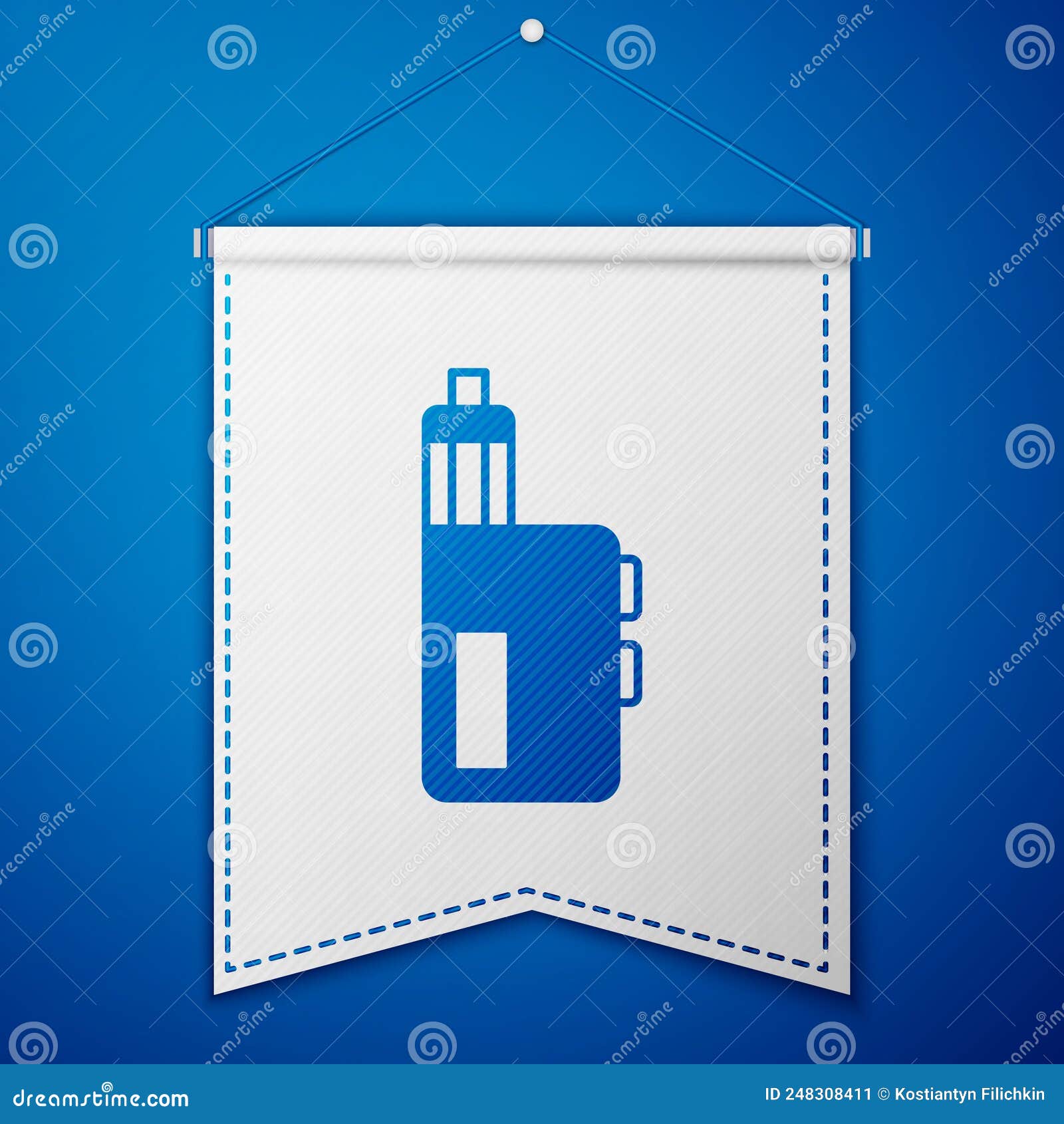 Blue Vape Mod Device Icon Isolated On Blue Background Vape Smoking Tool Vaporizer Device Stock