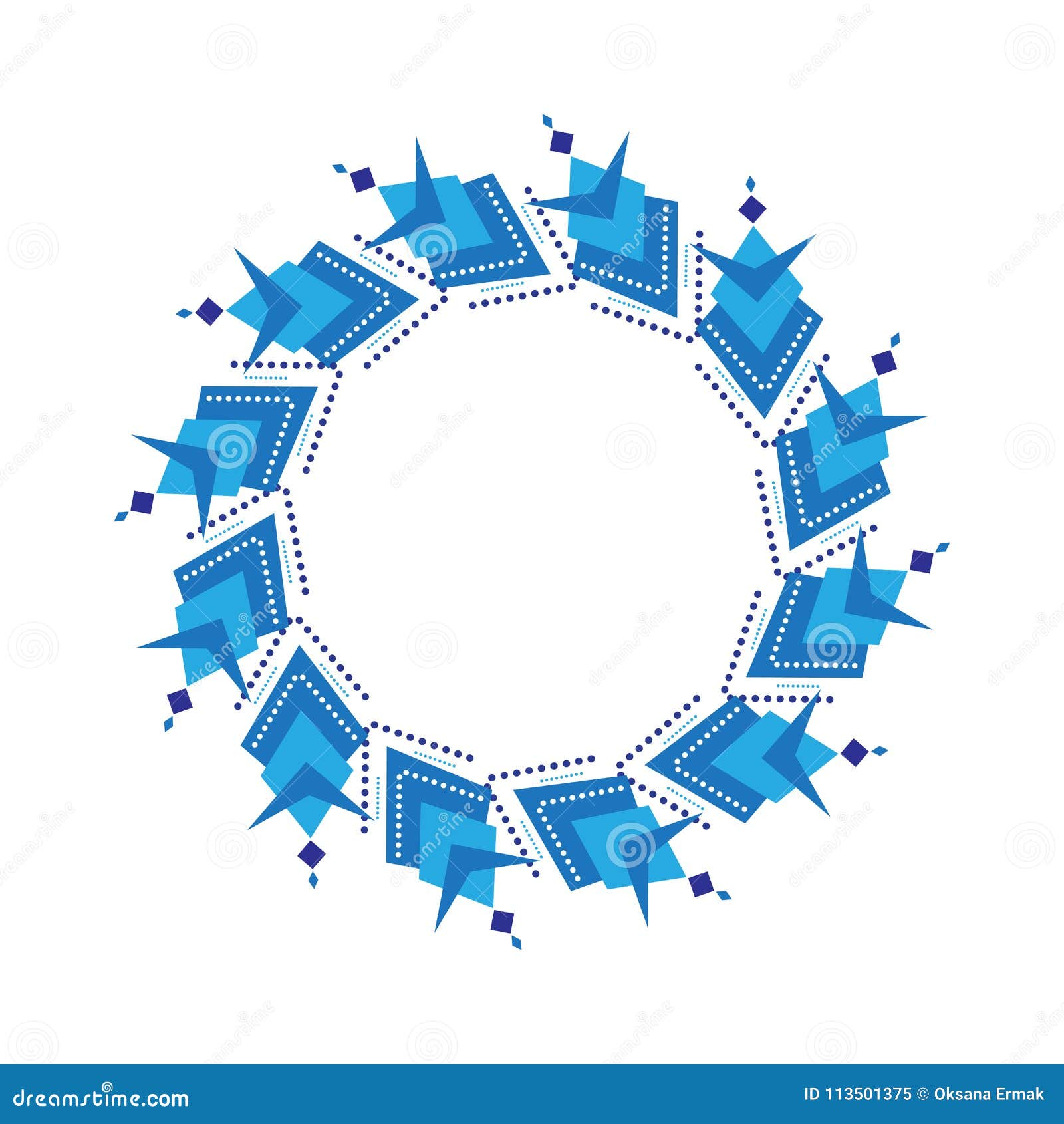 Blue Vector Mandala stock vector. Illustration of geometrical - 113501375