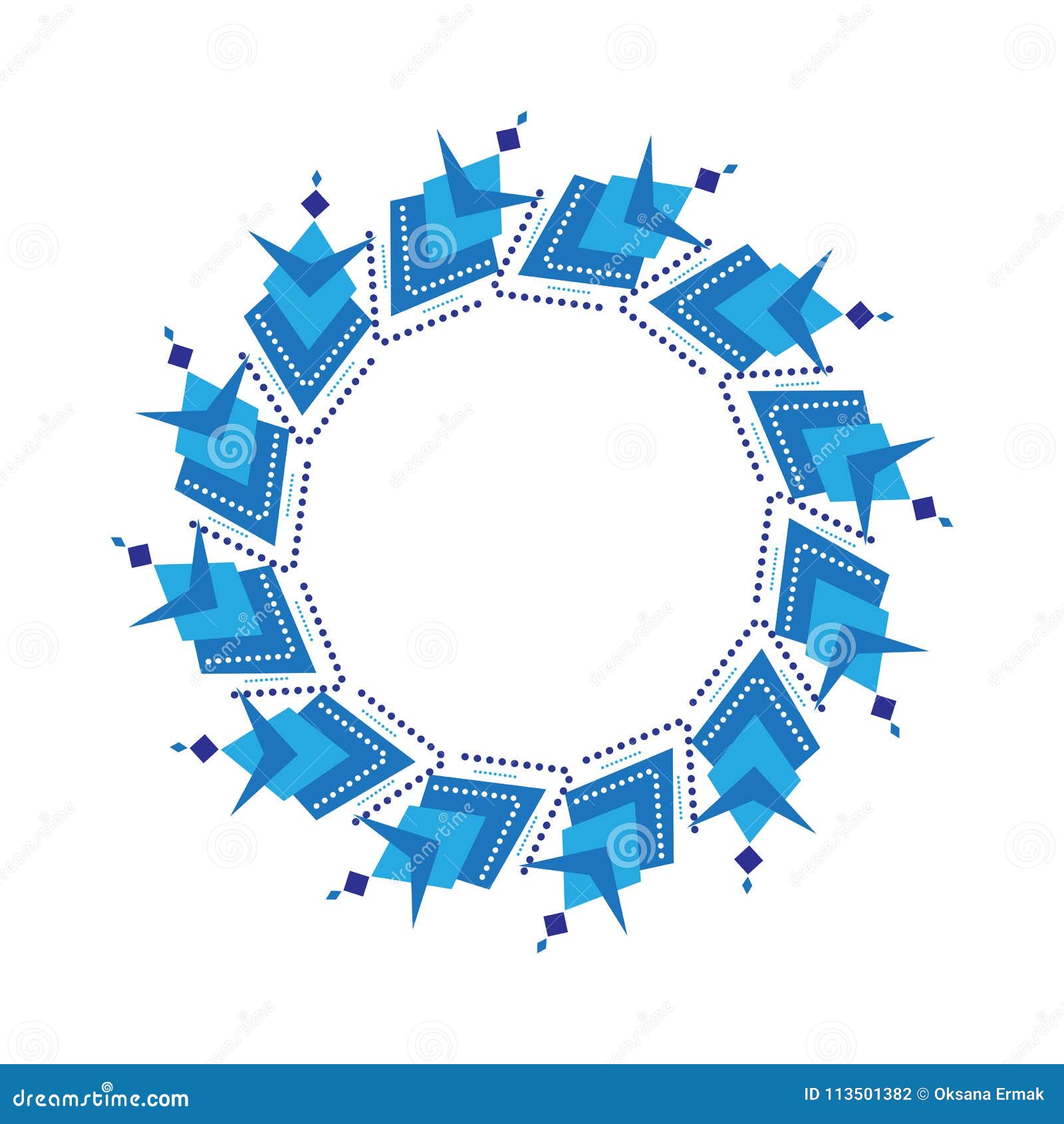 Blue Vector Mandala stock vector. Illustration of decor - 113501382