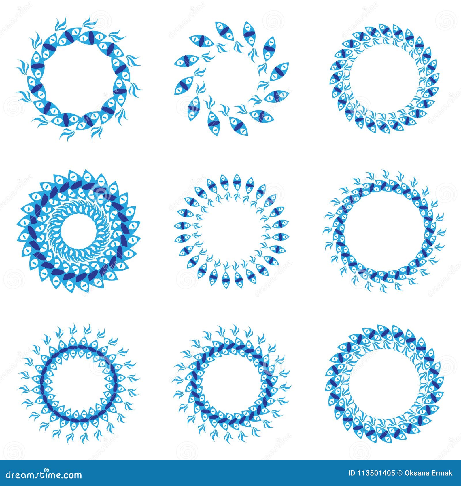 Blue Vector Mandala stock vector. Illustration of geometrical - 113501405
