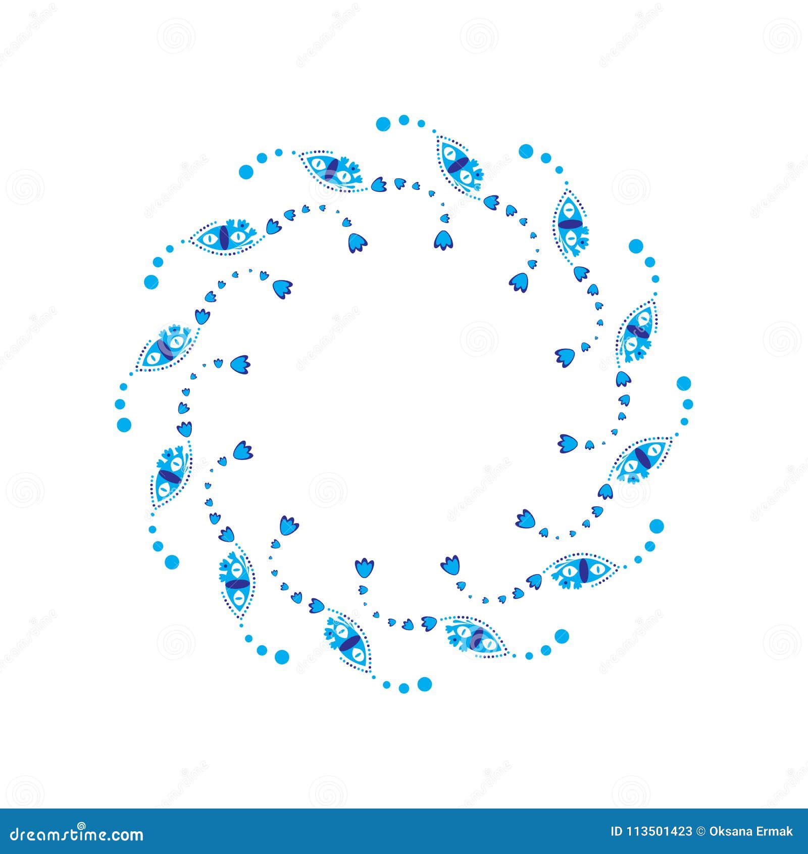 Blue Vector Mandala stock vector. Illustration of emblem - 113501423