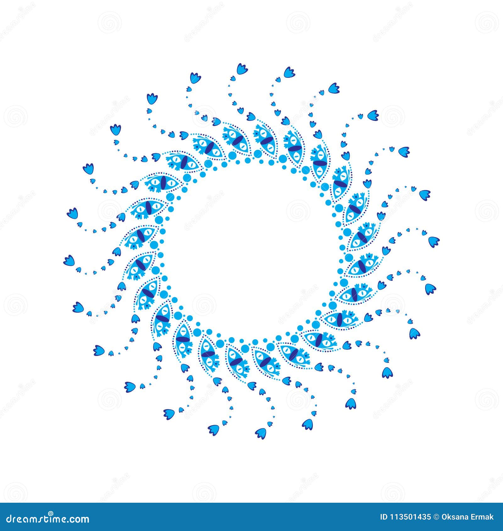 Blue Vector Mandala stock vector. Illustration of elegant - 113501435