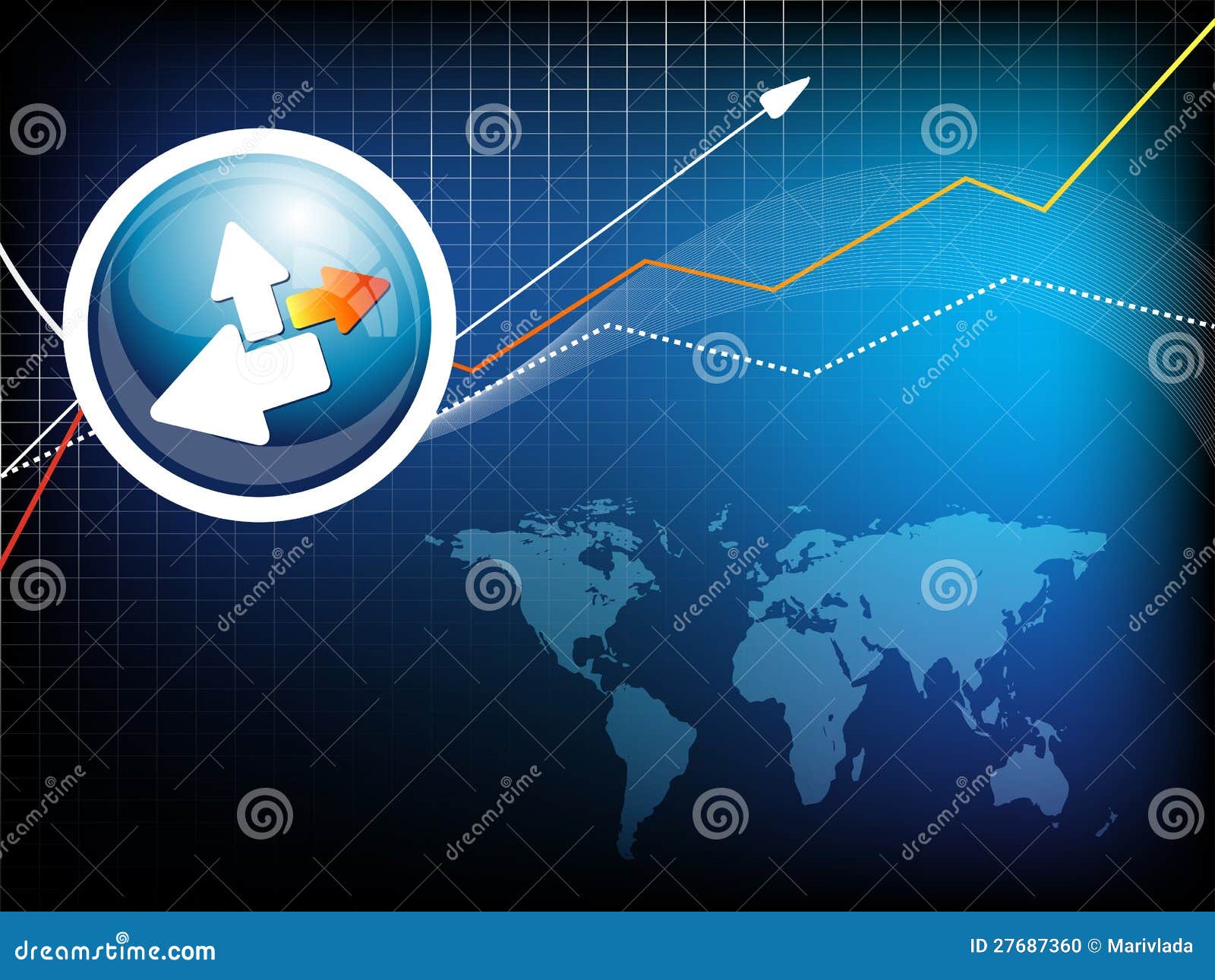 Blue Vector Background with Map. Eps10 Stock Vector - Illustration of ...