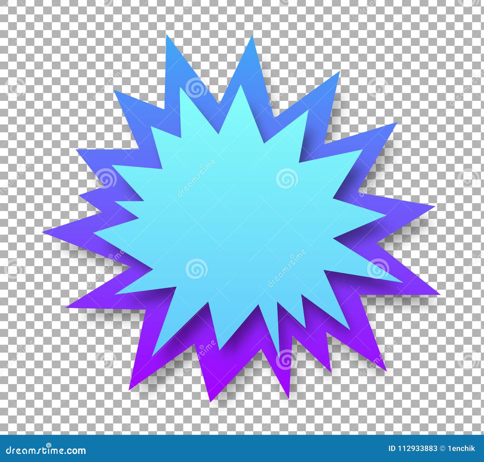 Blue Vector Boom Paper Shape on Transparency Grid Background Stock ...