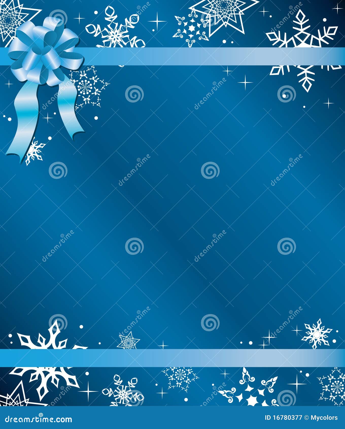 Blue Vector Christmas Card with Ribbon Stock Vector - Illustration of ...