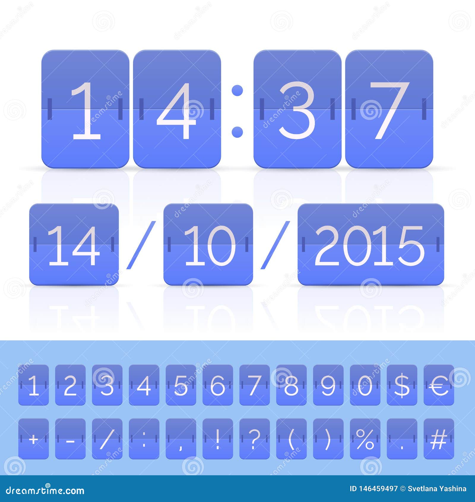 Blue Vector Countdown Timer and Scoreboard Numbers Stock Vector ...