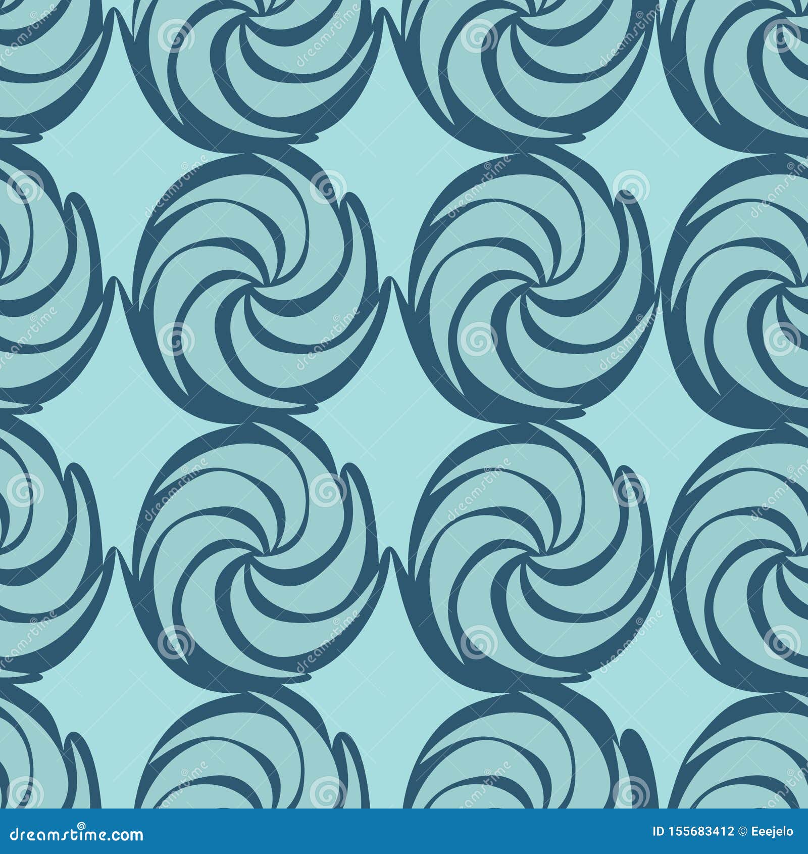 Blue Vector Decorative Continuous Background Using Wavy Lines, Curves ...