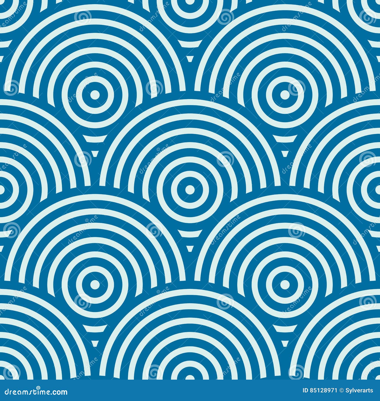 Blue Vector Endless Pattern Created with Thin Undulate Stripes a Stock ...