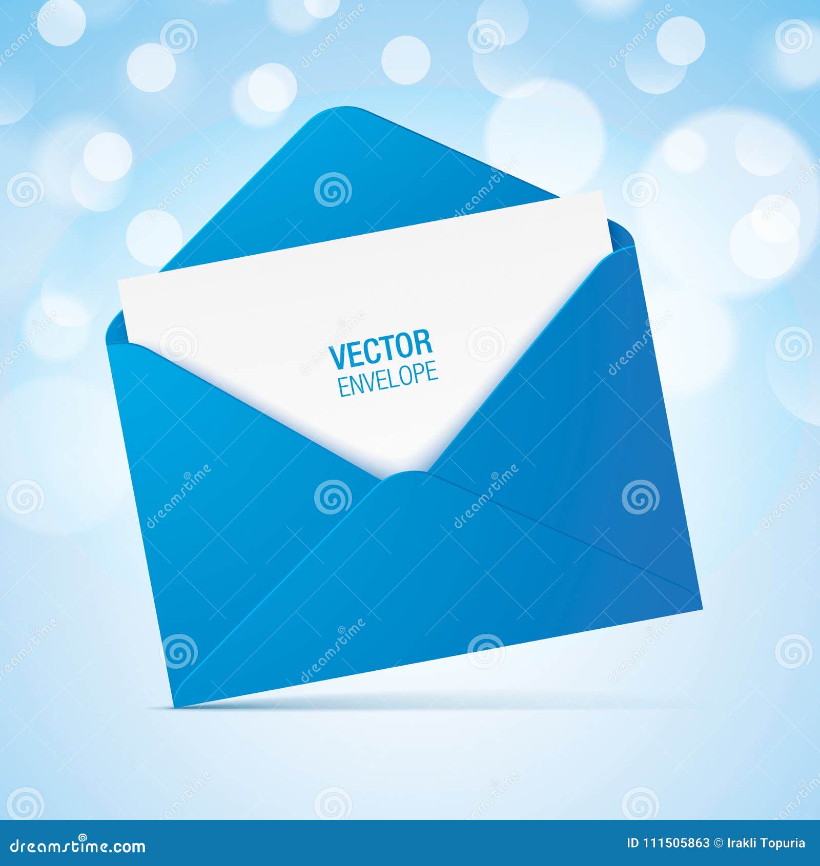 Blue Vector Envelope on a Bokeh Background. Stock Vector - Illustration ...