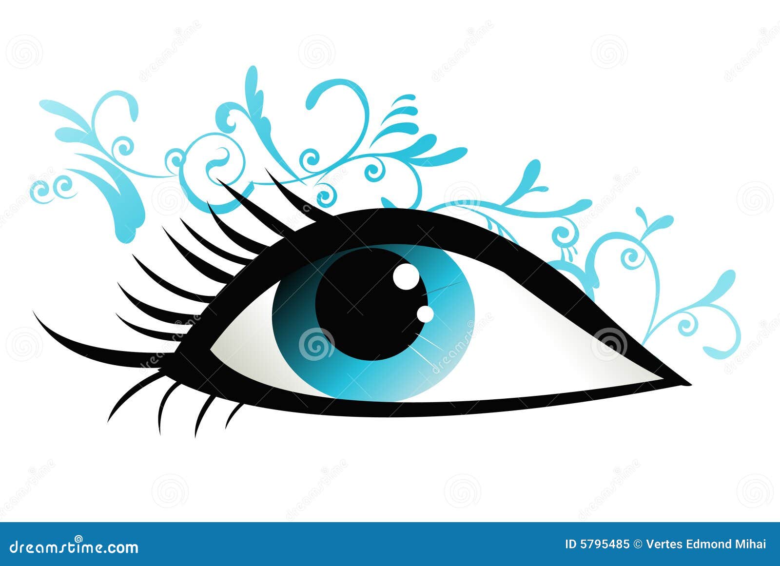 Blue vector eye stock vector. Illustration of black, background - 5795485