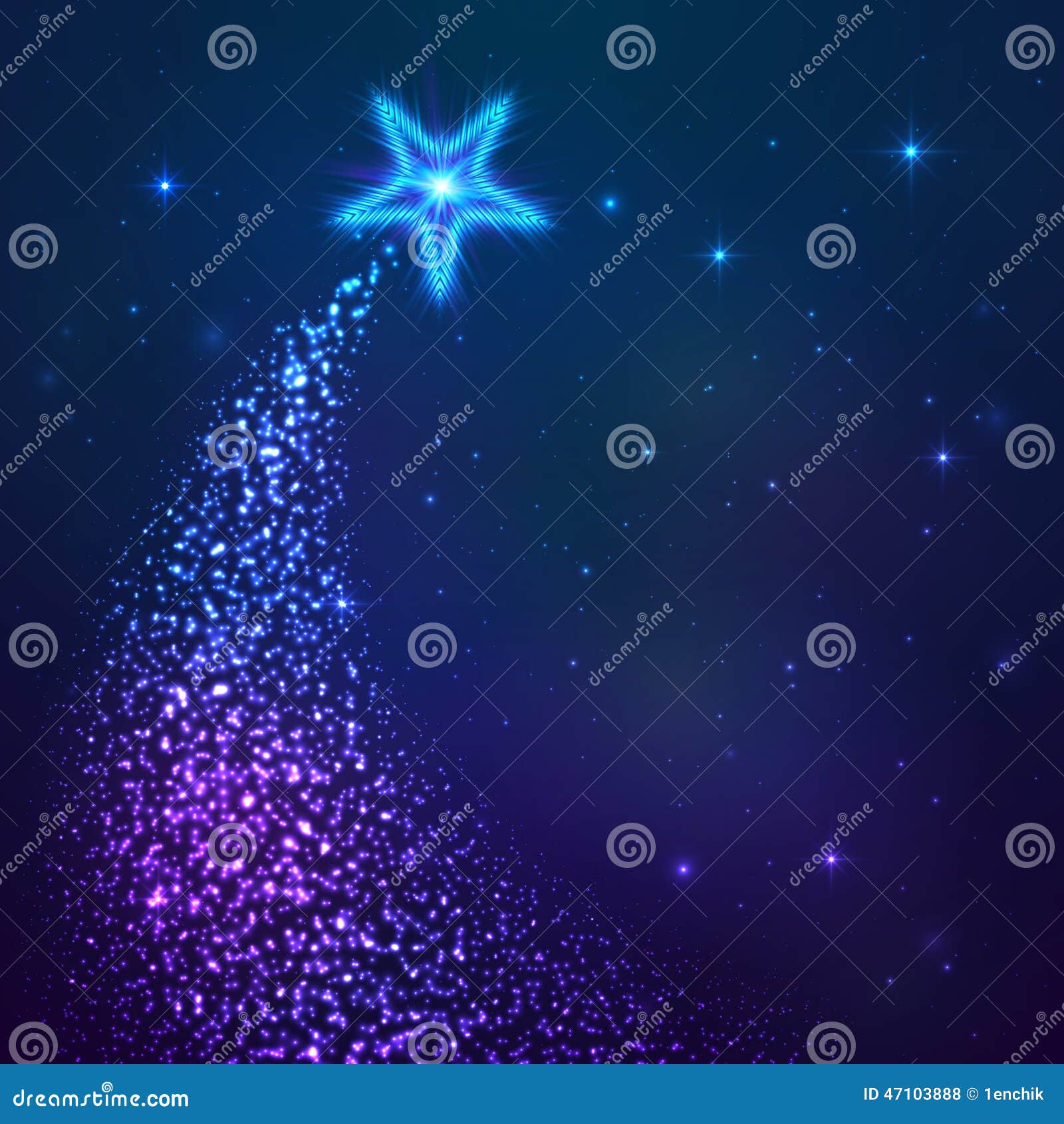 Blue Vector Five-rays Star with Dust Tail Stock Vector - Illustration ...