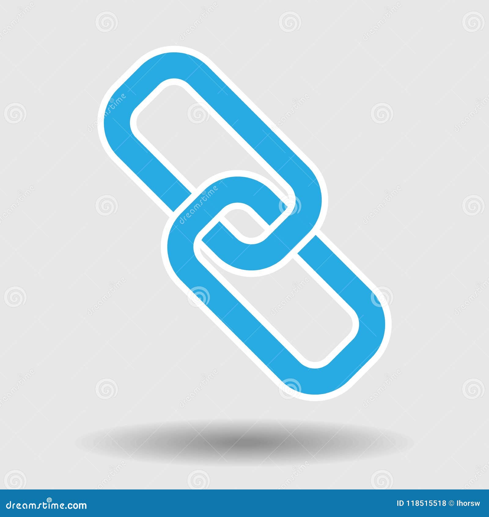 Blue vector flat link icon stock vector. Illustration of blank - 118515518