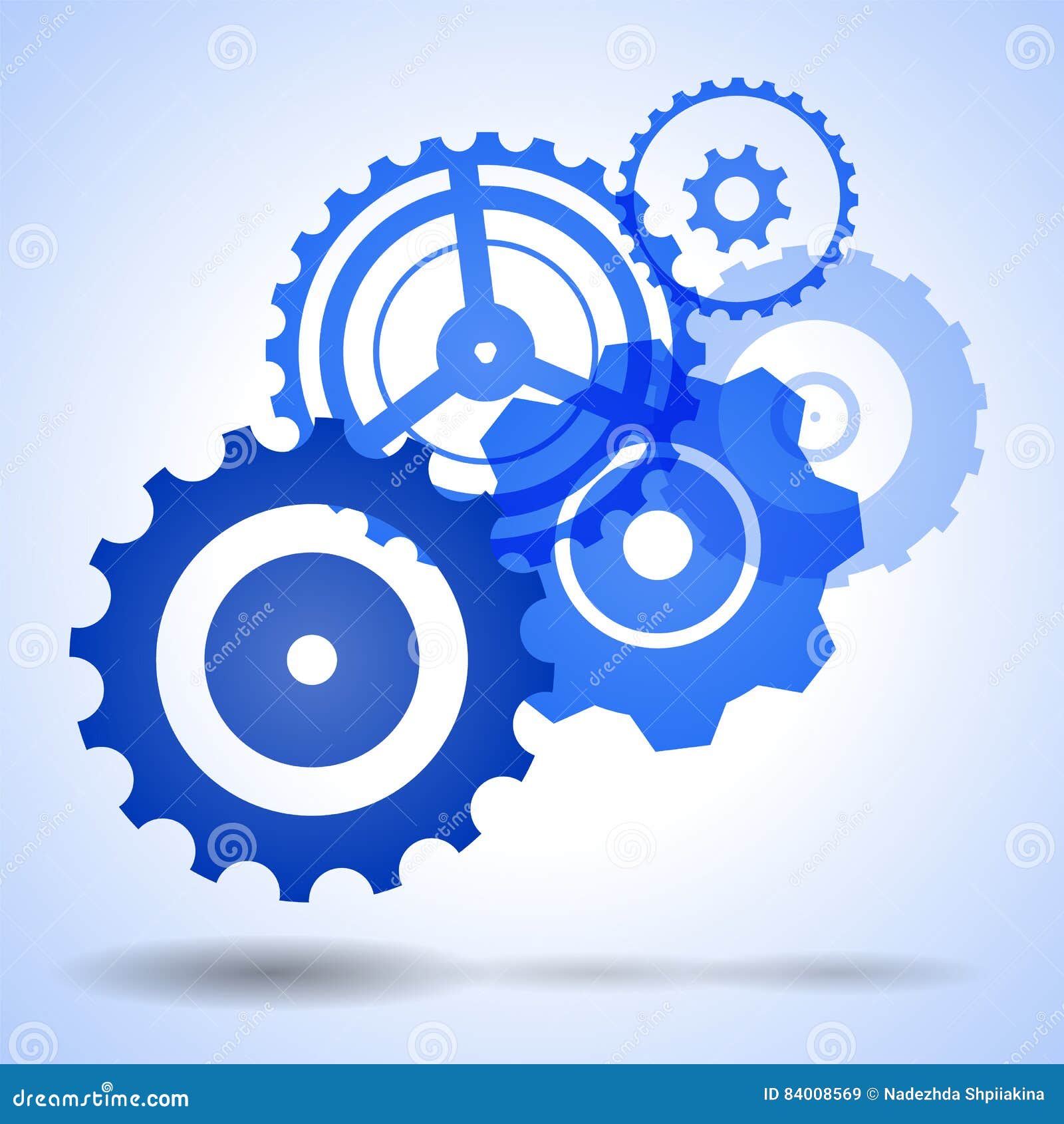 Blue Vector Gear, Cog, Wheel with Shadow Stock Vector - Illustration of ...