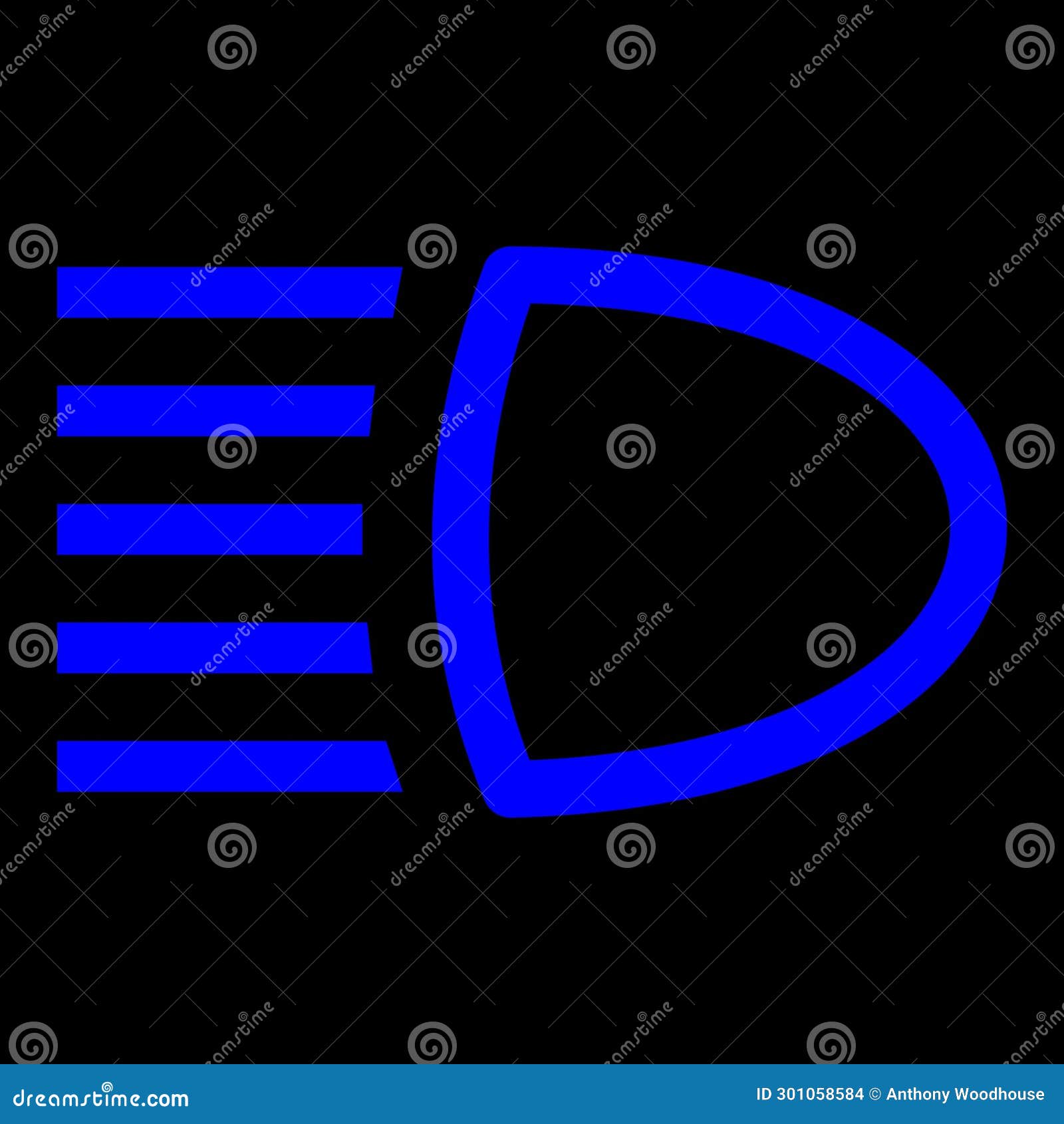 Blue Vector Graphic of Dashboard Warning Light Indicating the Main ...