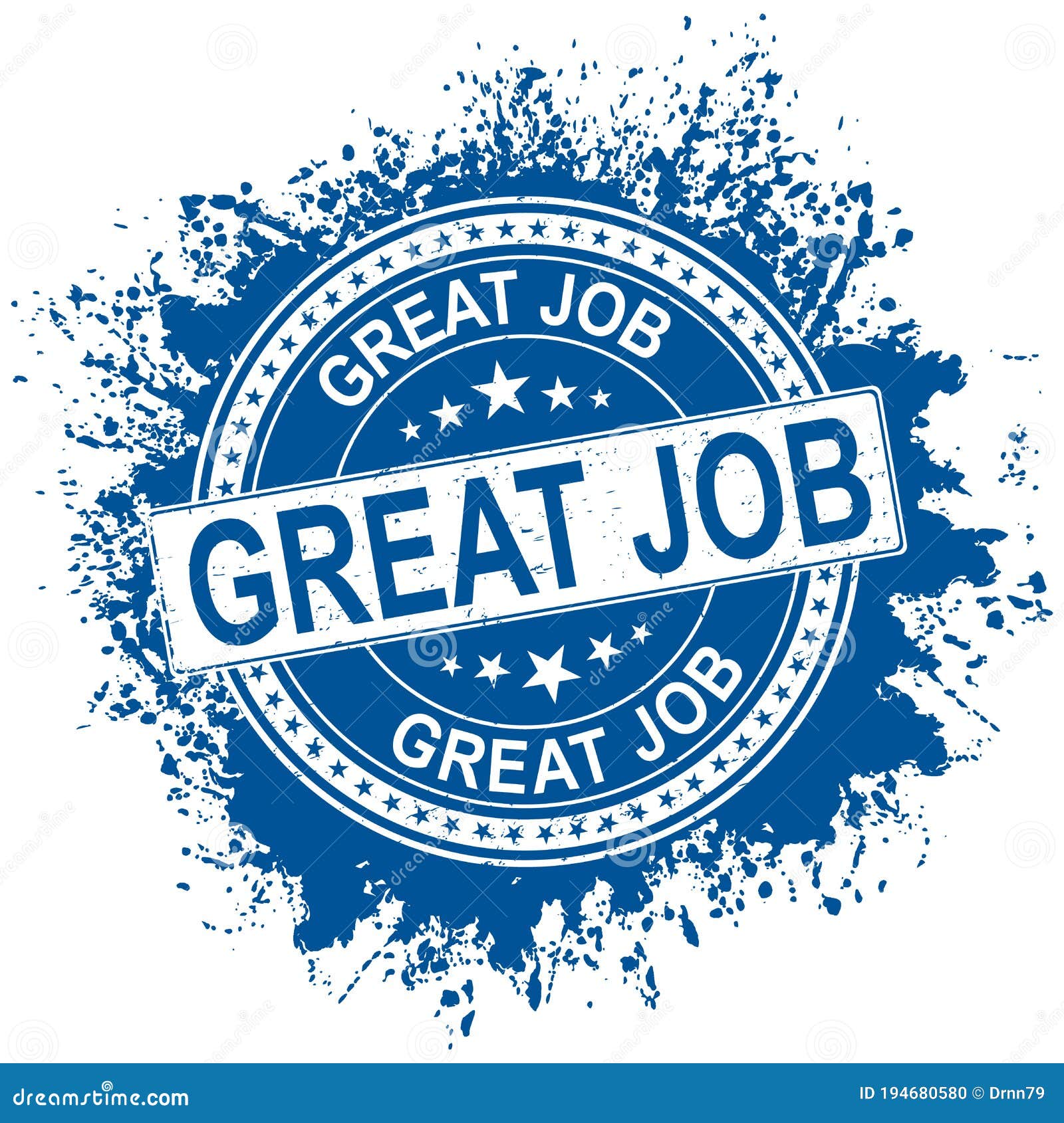 Blue Vector Great Job Red Rubber Stamp Grungy Old Stock Vector ...