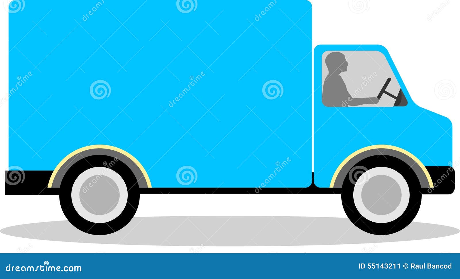 Blue Vector Hauling or Delivery Van - Copyspace Stock Vector ...