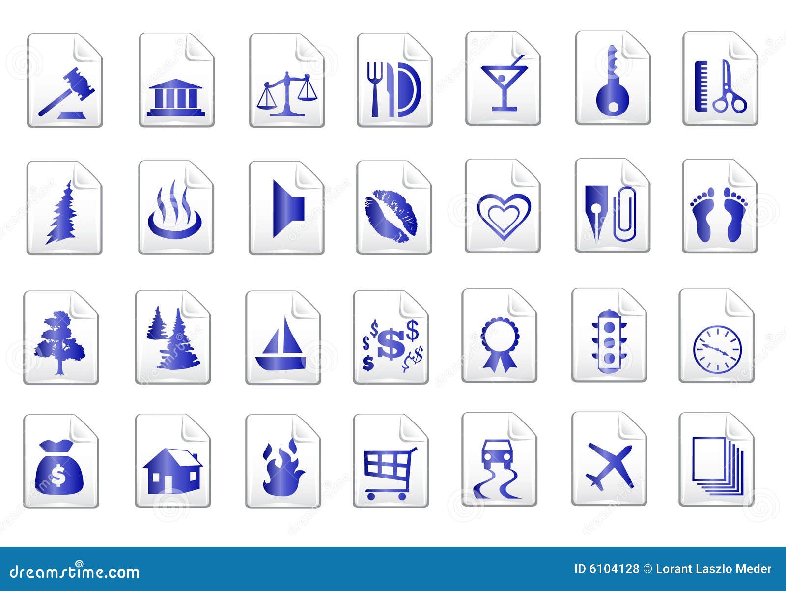 Blue vector icons stock vector. Illustration of service - 6104128