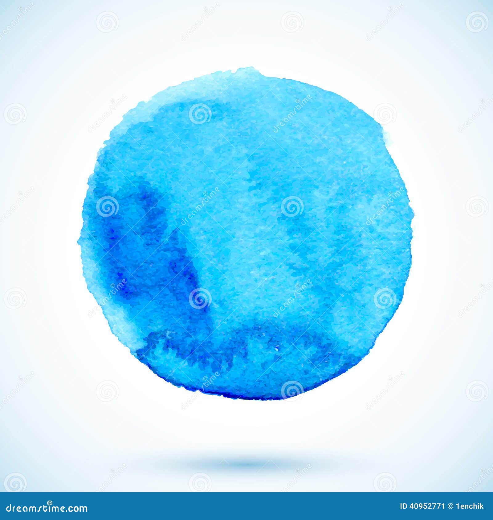 Blue Vector Isolated Watercolor Painted Circle Stock Vector ...